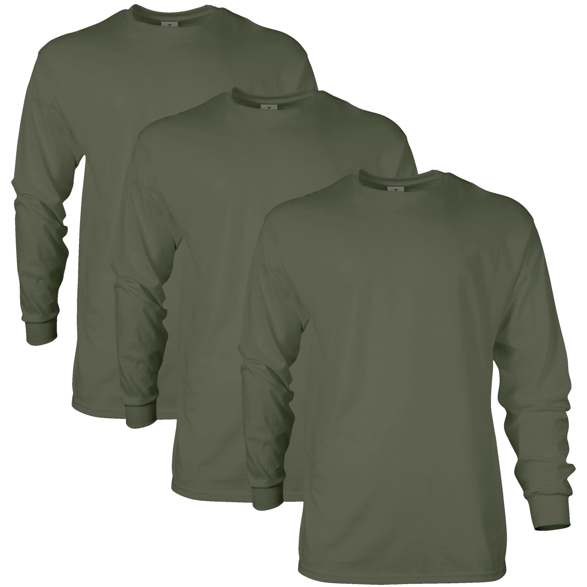 Gildan Mens Ultra Cotton Long Sleeve T-Shirt , 2XL, Military Green ...