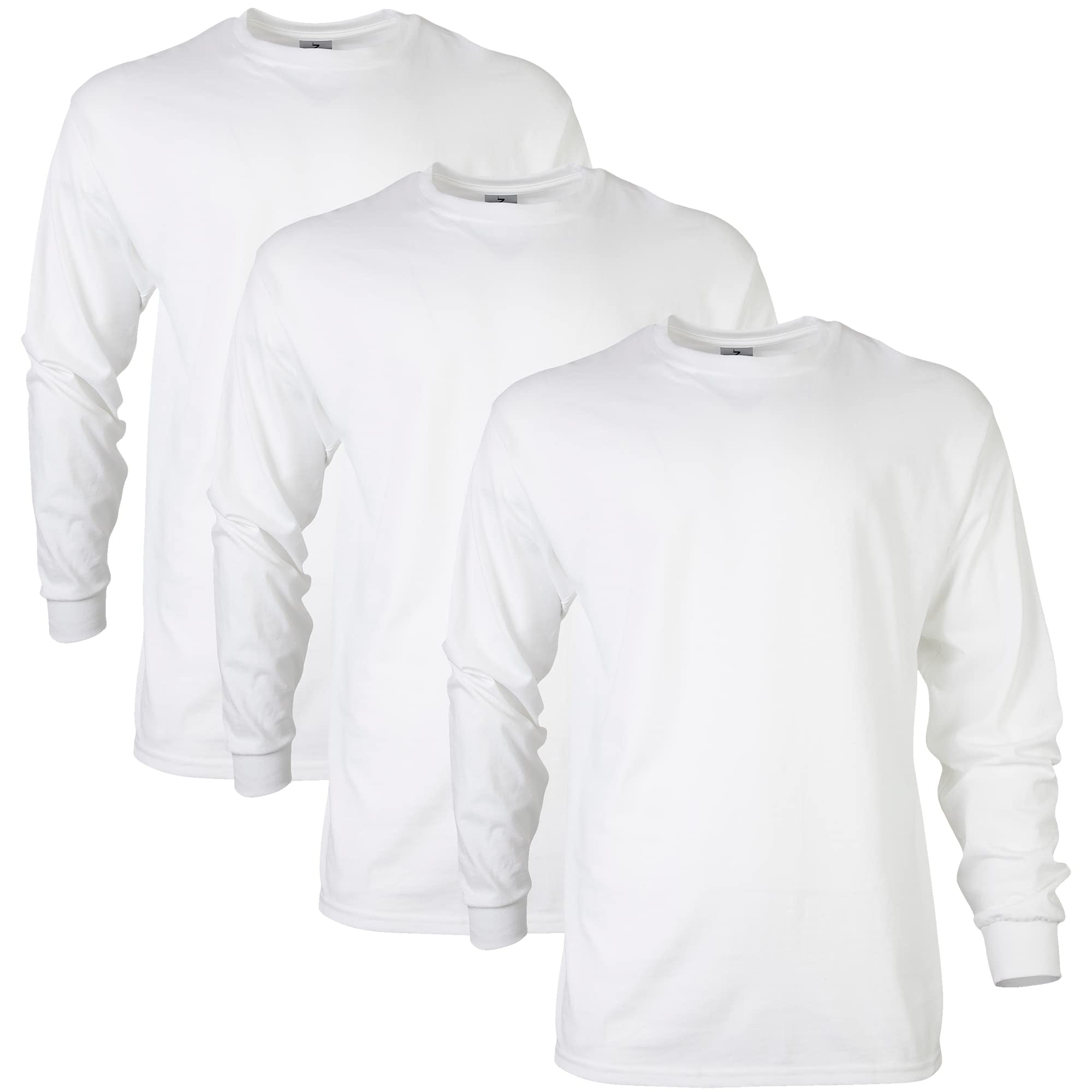 Gildan Mens Ultra Cotton Long Sleeve T Shirt 4x Large White 3 Pack