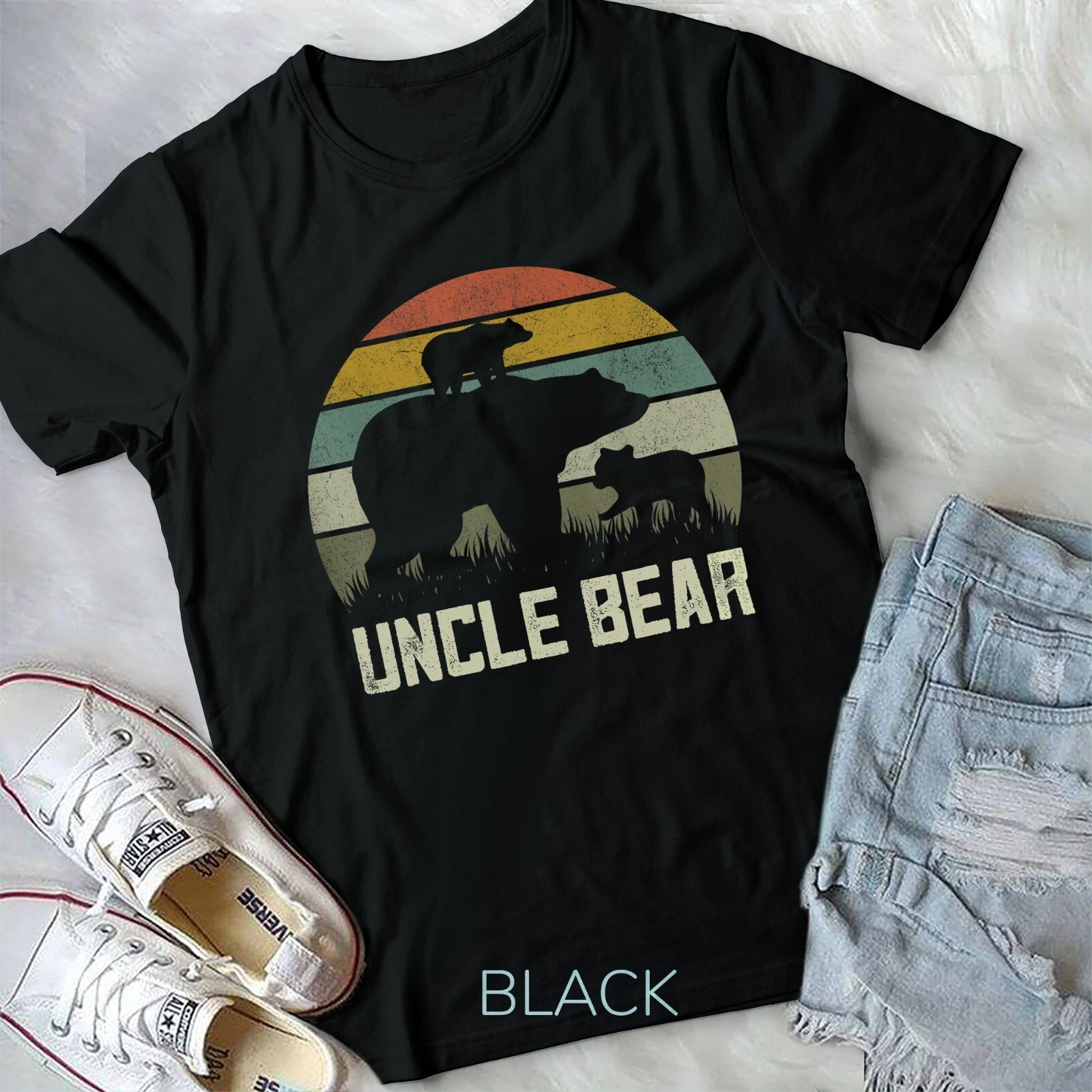 Gildan Mens Funny Bear Uncle Shirts, Two Cub Kids Fathers Day Uncles ...
