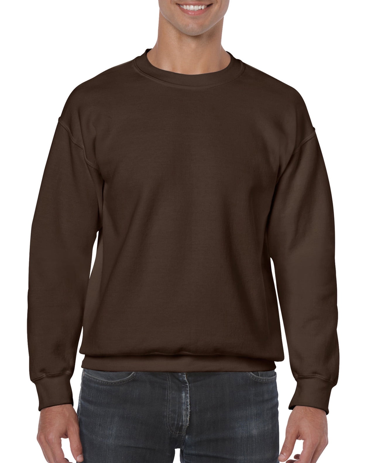 Gildan Mens Heavy Blend Crewneck Sweatshirt, 2XL, Dark Chocolate ...