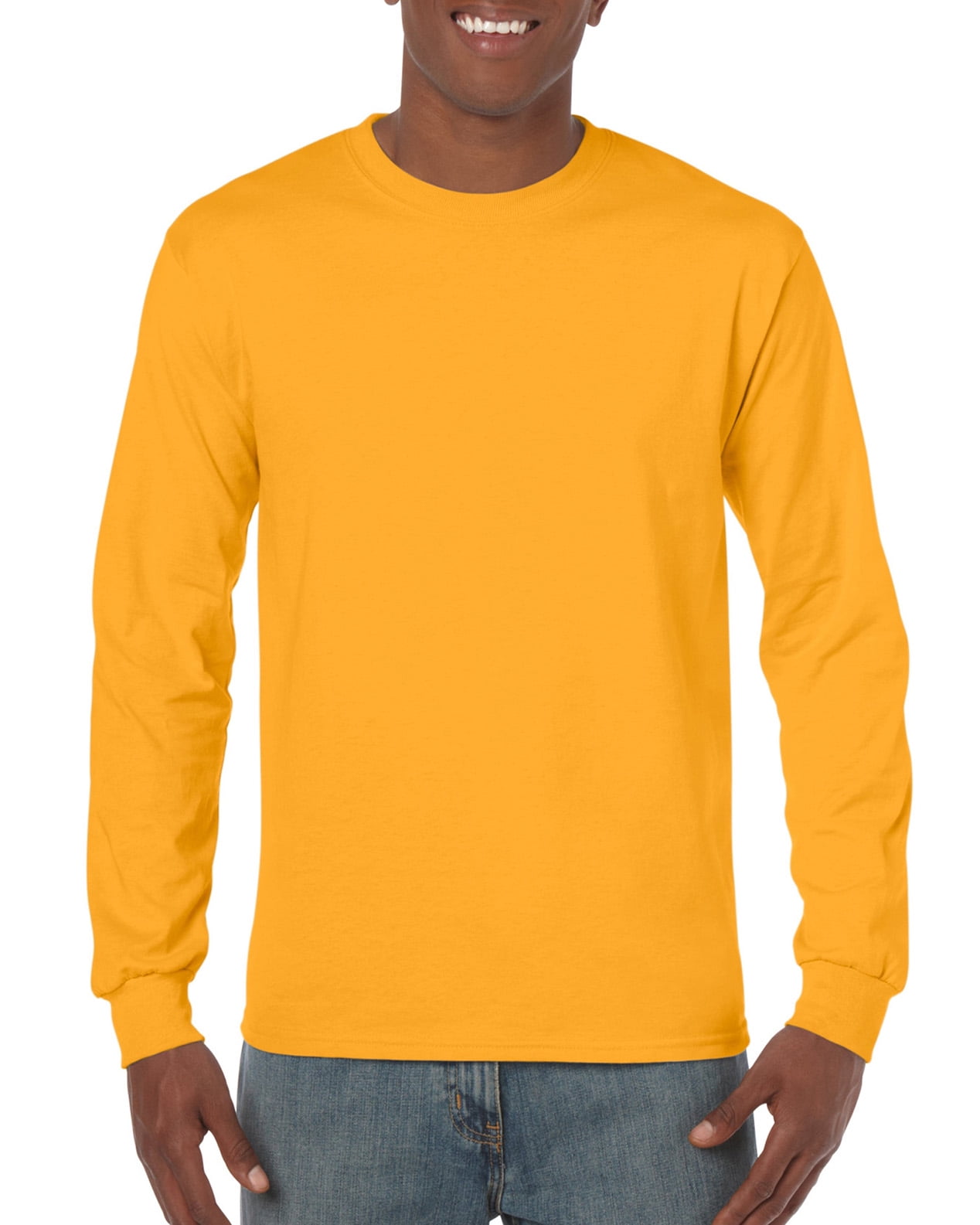 Gildan Mens Heavy Cotton Long Sleeve T-Shirt, XL, Gold - Walmart.com