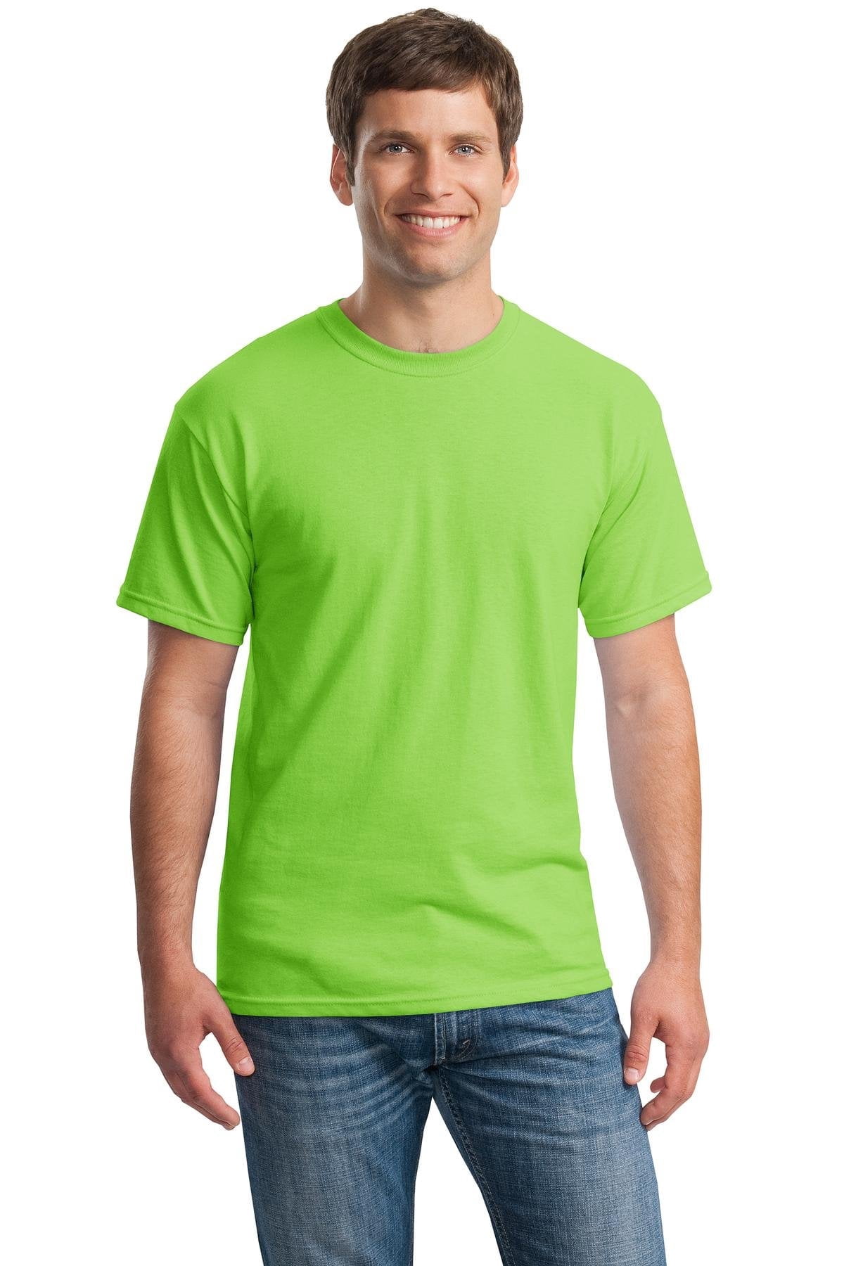 Gildan Mens Heavy Cotton T-Shirt , XL, Lime (Pack of 5) 5 Lime ...