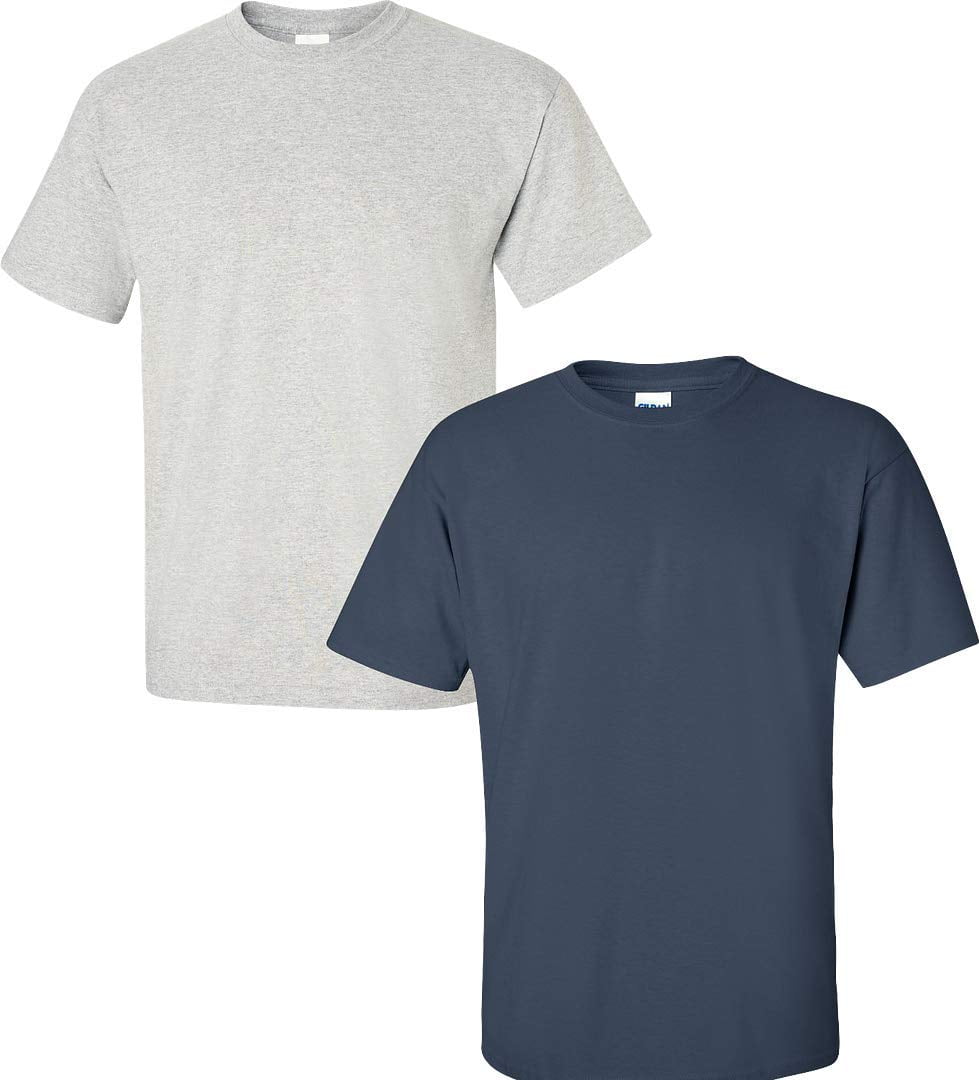 Gildan Mens Ultra Cotton T-Shirt, L, Ash (Pack of 2) (1 Blue Dusk / 1 ...