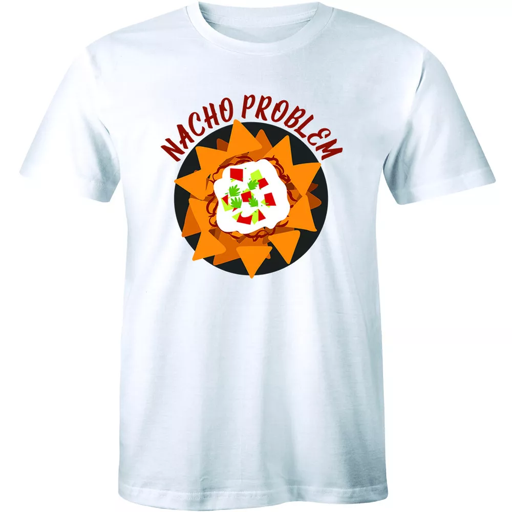 Gildan Mens White Nacho Problem Short Sleeve T-shirt for men - Walmart.com
