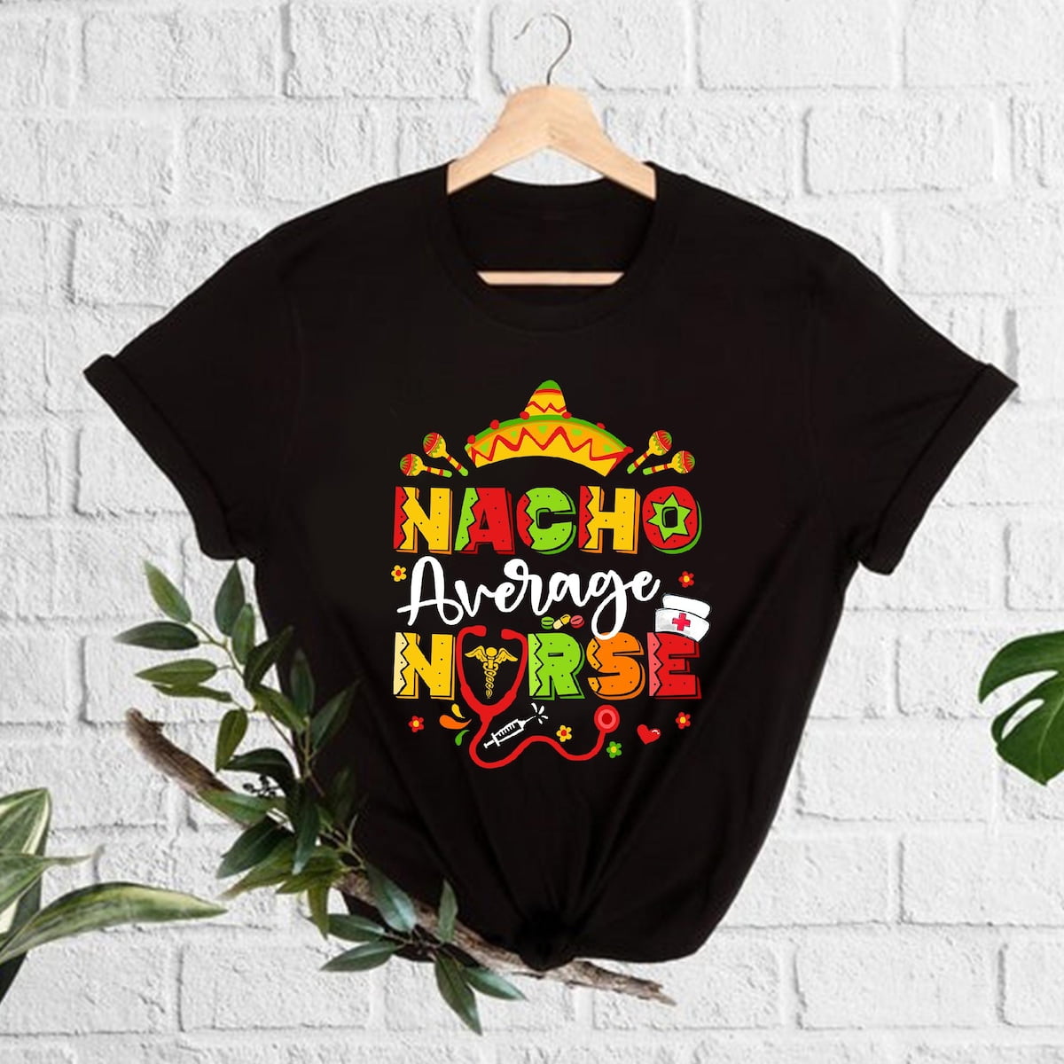 Gildan Nacho Average Nurse Tee, Funny Medical Graphic With Mexican ...