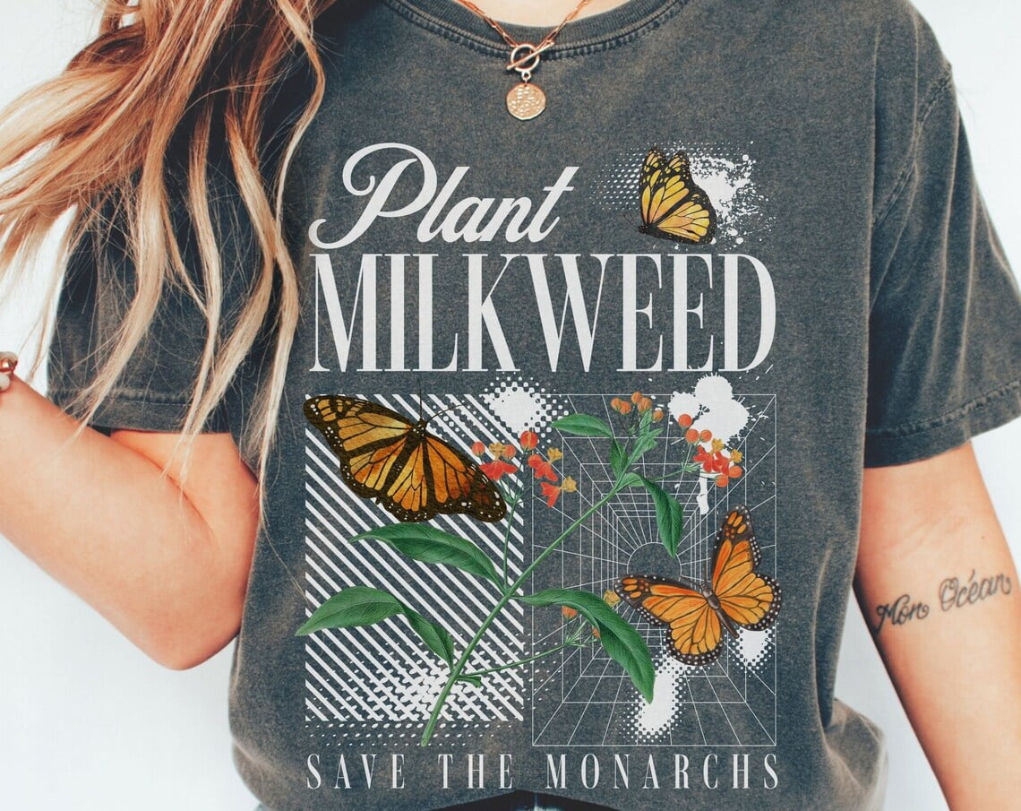 Gildan Native Plant Conservation Shirt, Save The Monarch Butterfly Tee ...
