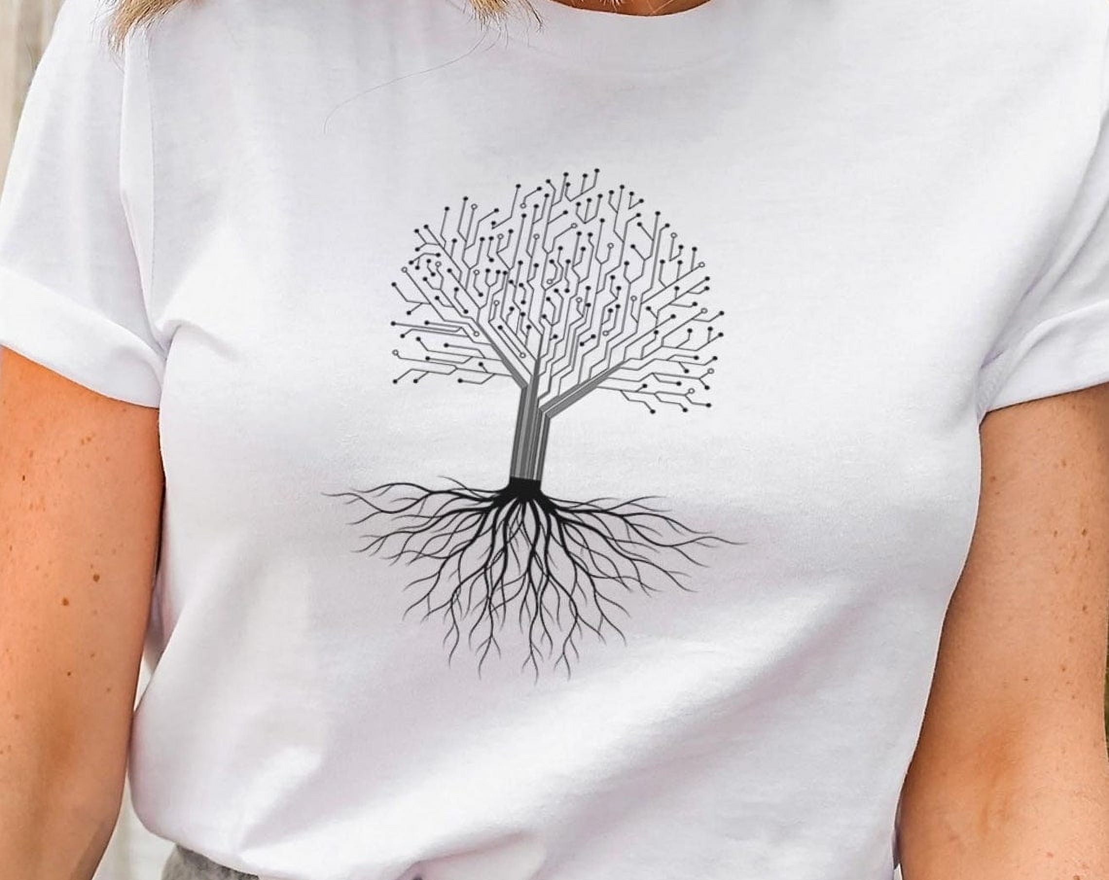Gildan Nature Inspired Tree Shirt With Circuit Design For Forest Lovers ...
