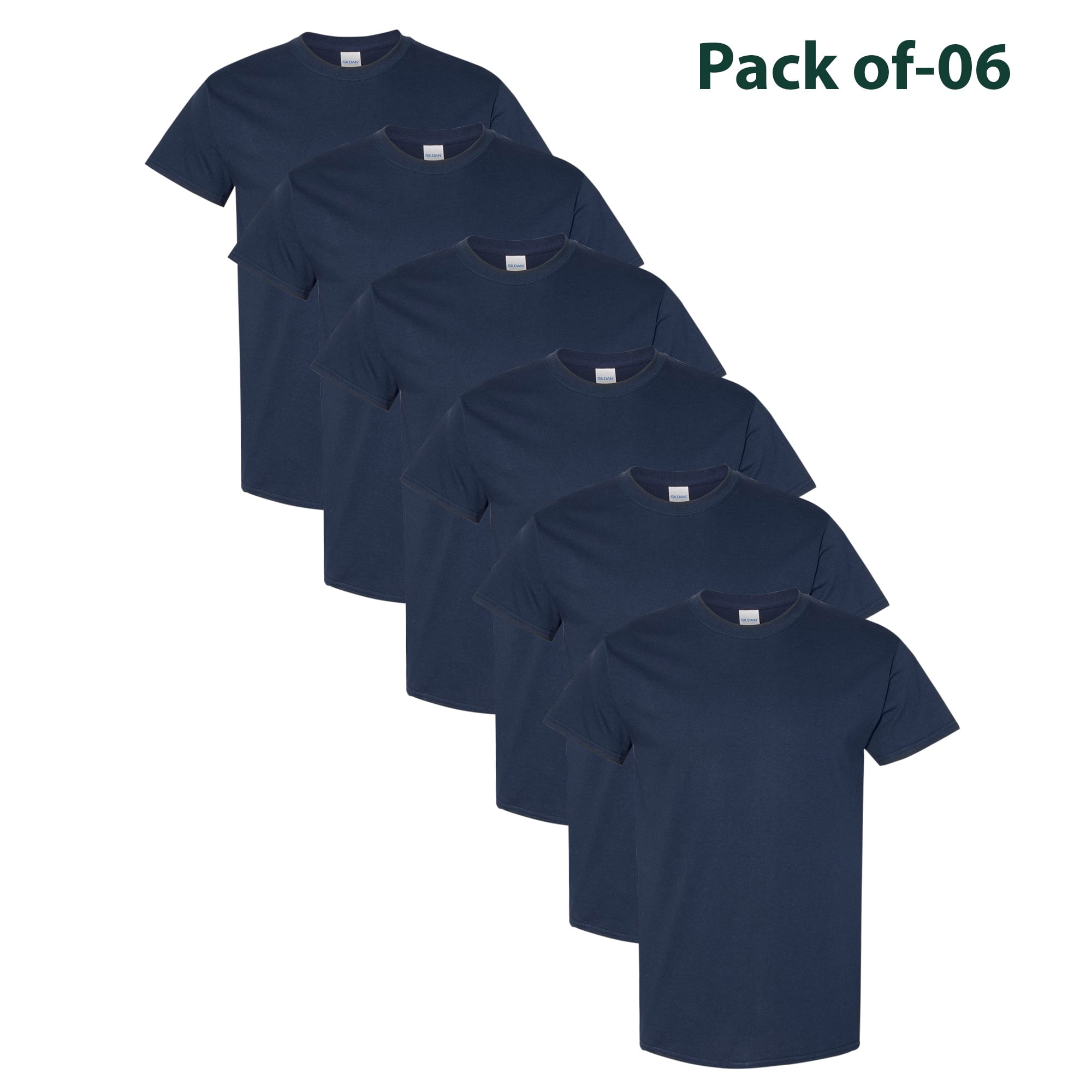 Gildan – Navy T Shirt Pack 6 Short Sleeve Women 100% Heavy Cotton Crew ...