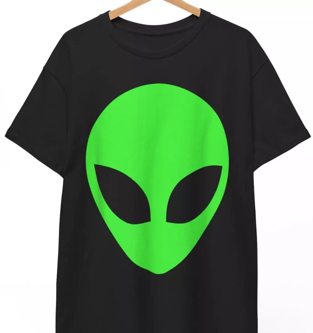 Gildan Neon Alien T-Shirt – Futuristic Sci-Fi Space Graphic Tee ...
