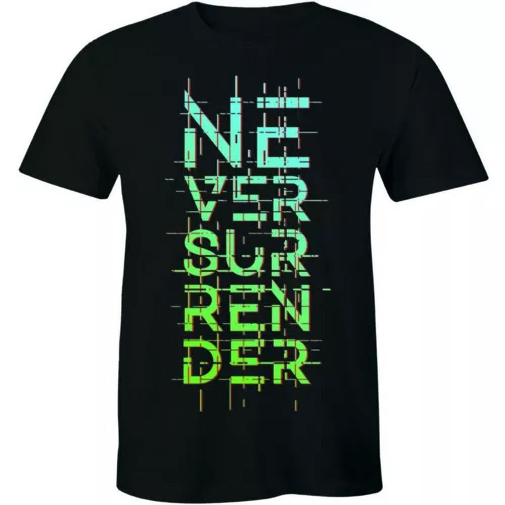 Gildan Never Surrender Typography Shirt - Motivational Quotes T-Shirt ...