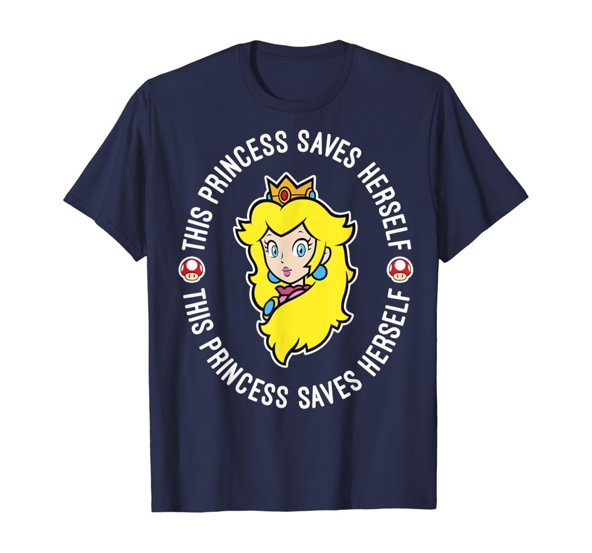 Gildan Nintendo Super Mario Princess Peach Saves Herself T-ShirtHot ...