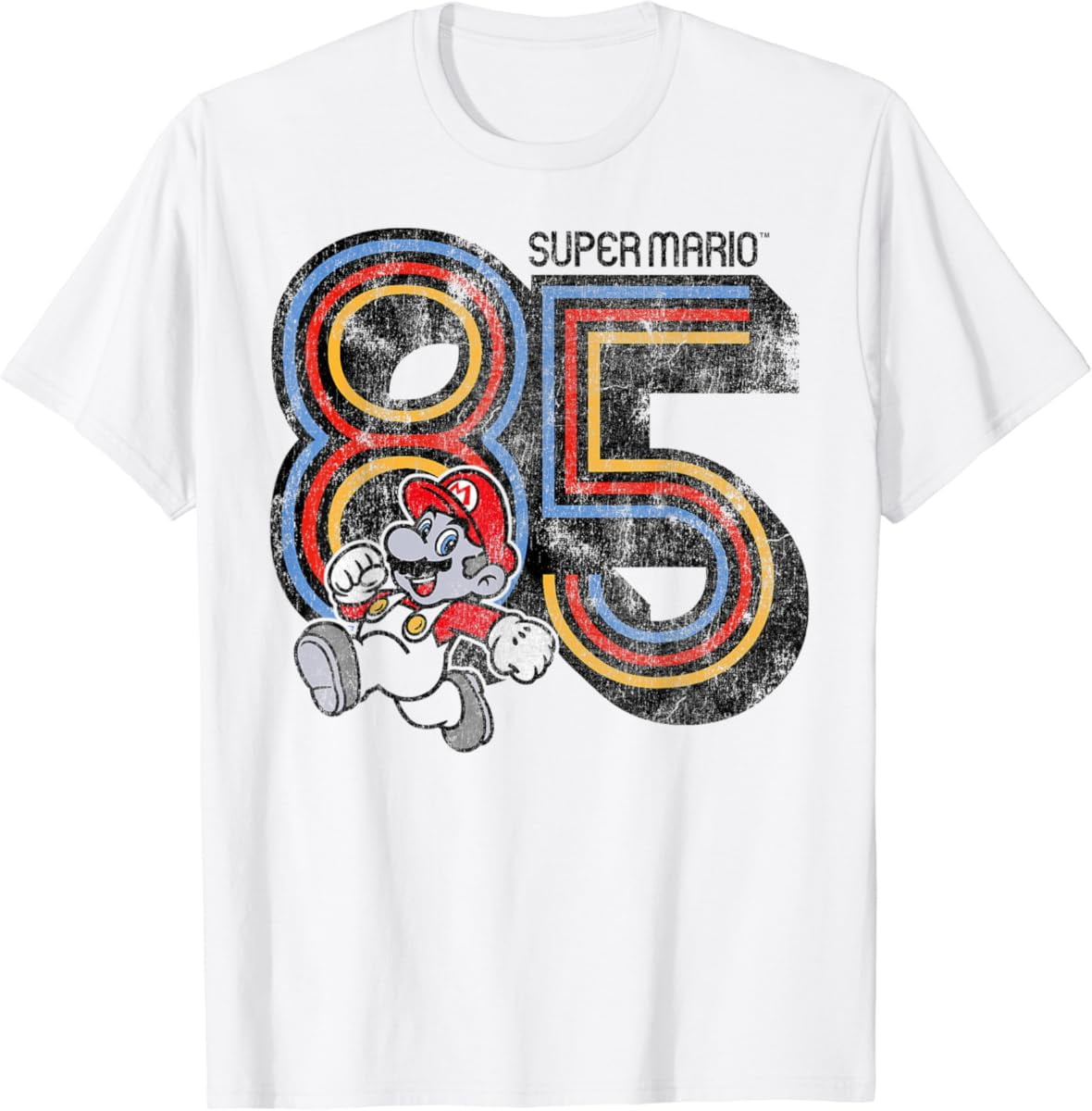 Gildan Nintendo Super Mario Since '85 Striped Poster T-ShirtHot Vintage ...