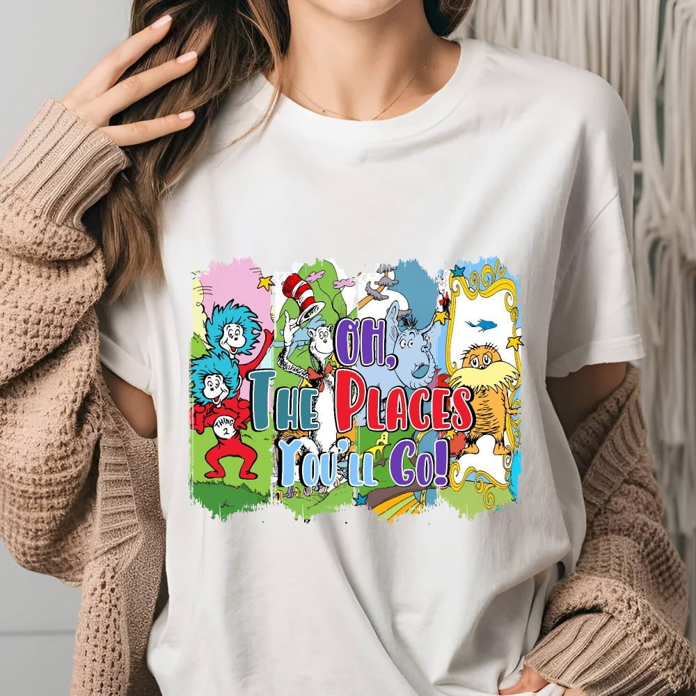 Gildan Oh The Places You Will Go Dr Seuss T-shirt, Cat In The Hat T ...