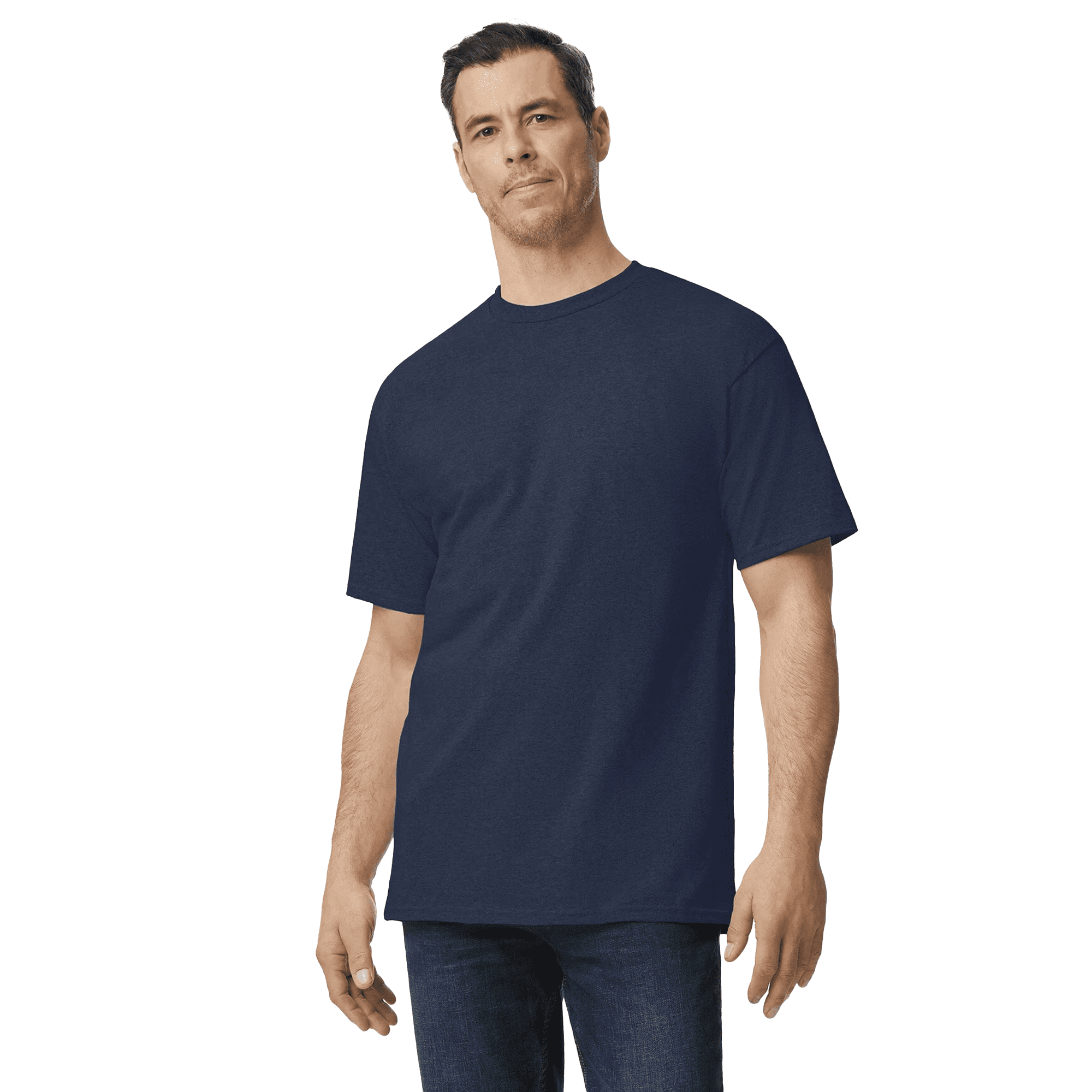 Gildan Oversize Men’s T Shirt | Navy Crew Neck Tee with Short Sleeve ...