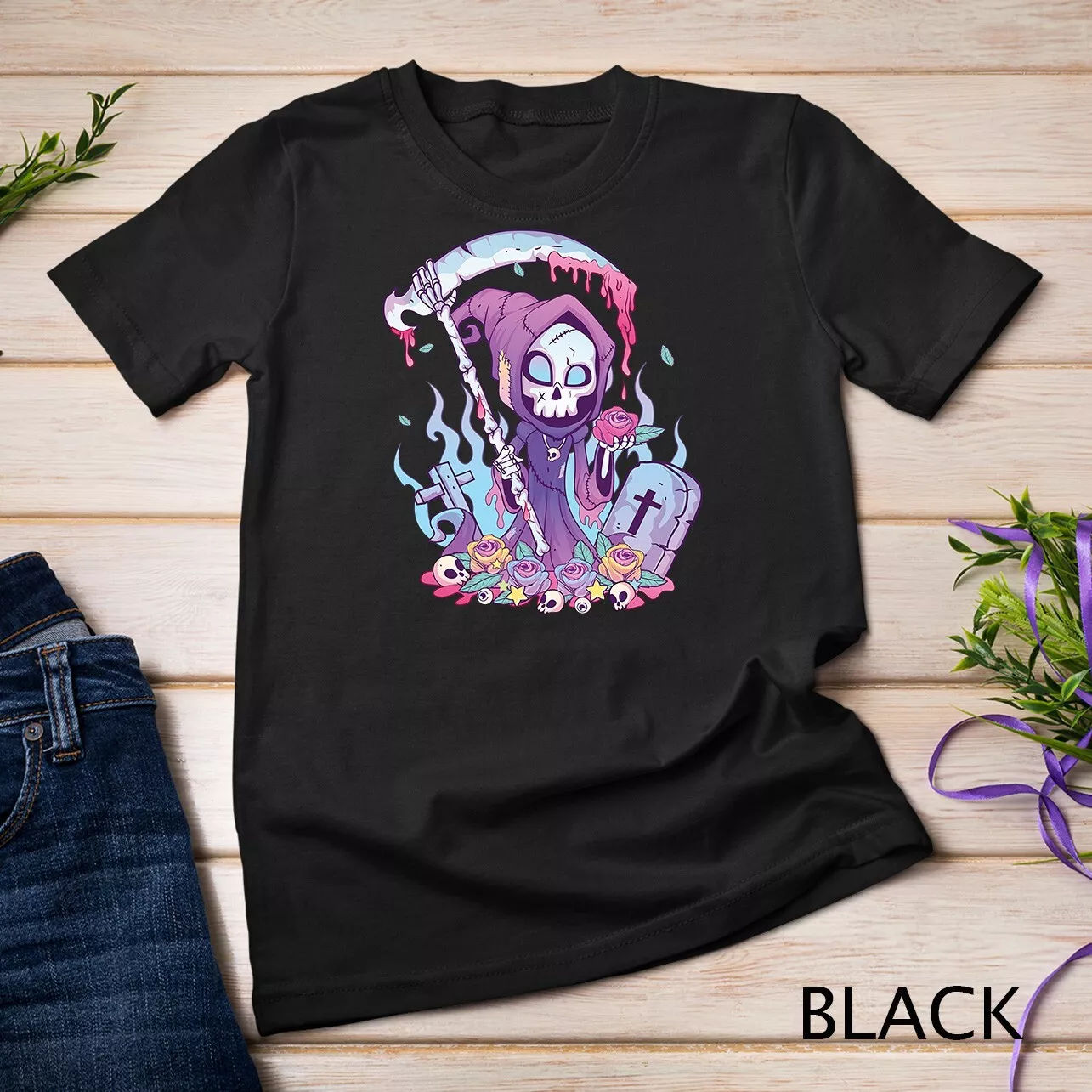 Gildan Pastel Goth Creepy Death Grim Reaper Kawaii Occult Menhera ...