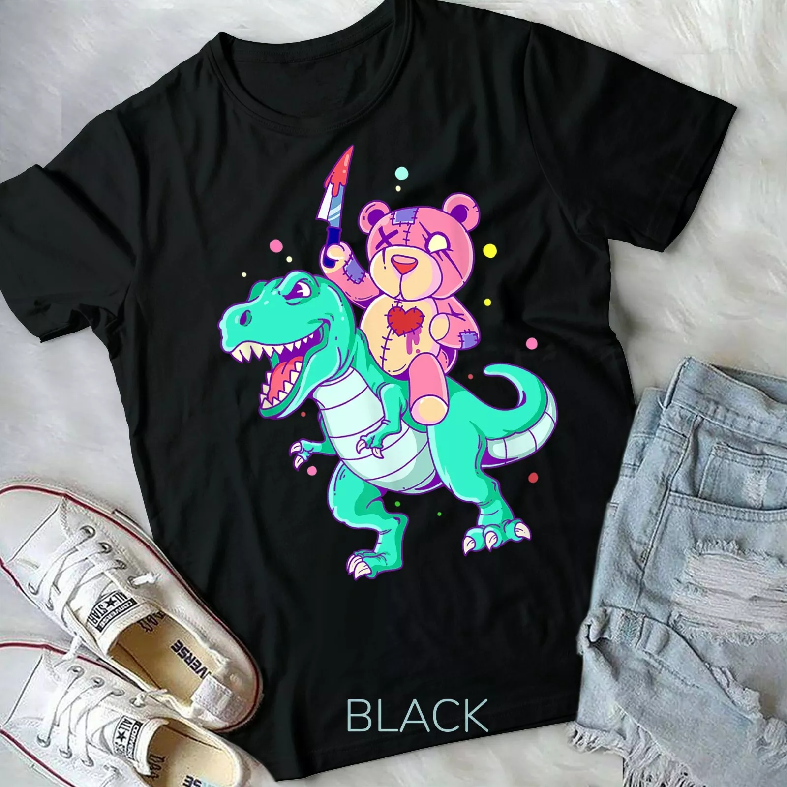 Gildan Pastel Goth Creepy Teddy On Rex Unisex Form T-Shirt - Walmart.com