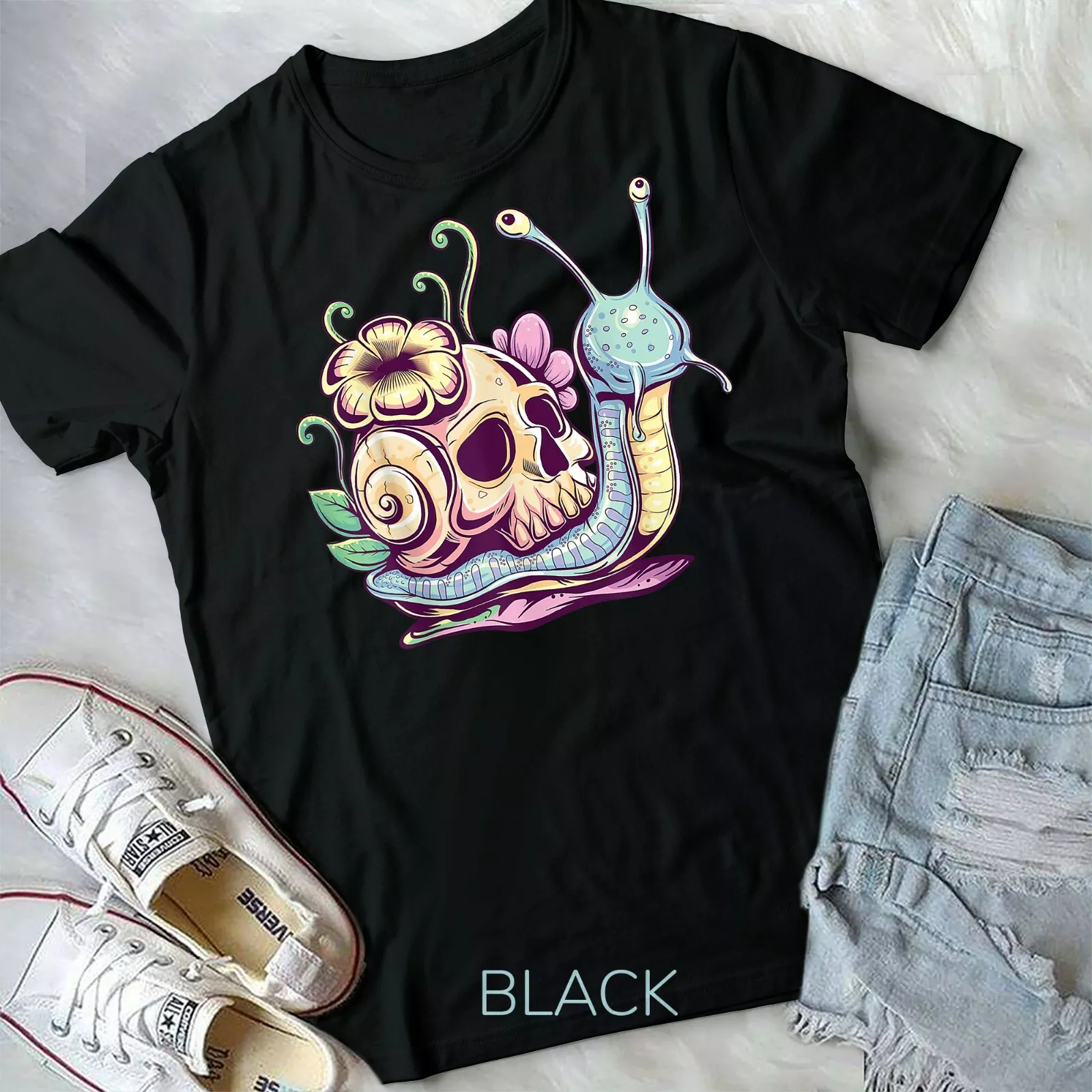 Gildan Pastel Goth Cute Creepy Snail Skull Kawaii Menhera Emo Egirl ...
