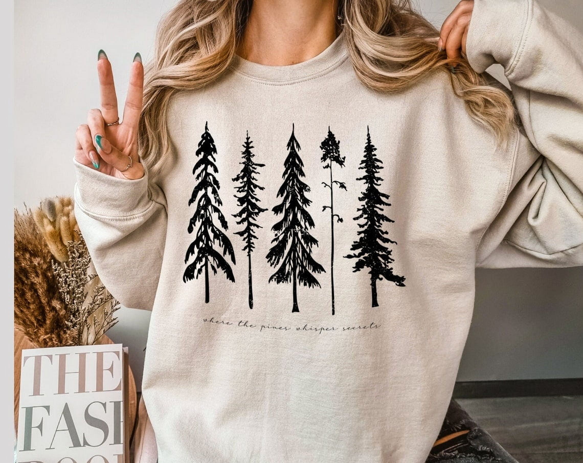 Gildan Pine Tree Forest Graphic Shirt With Greenery Inspired Print For ...