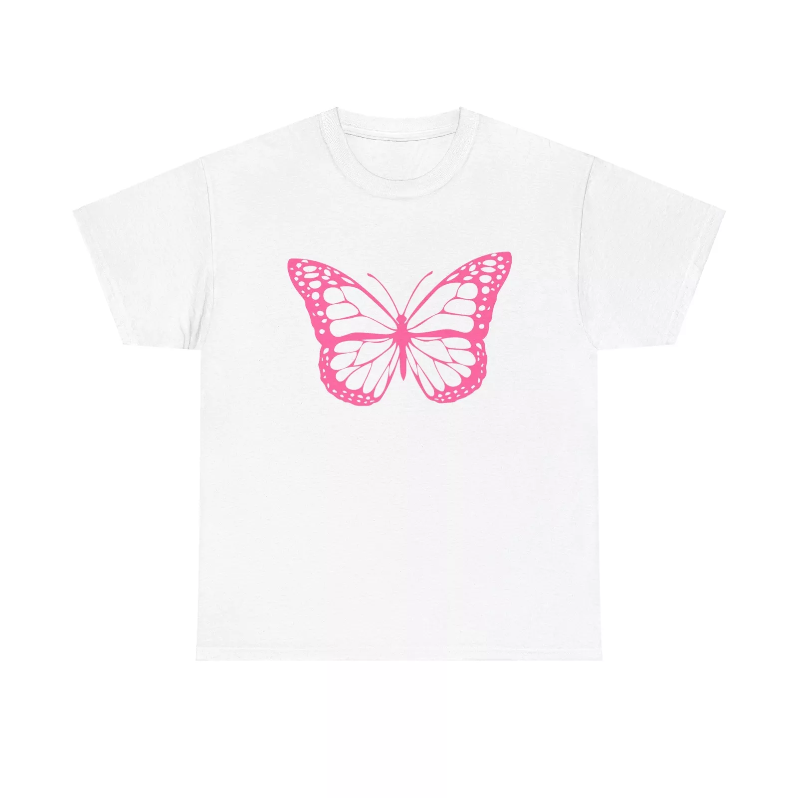 Gildan Pink Butterfly Shirt With Delicate Winged Insect Art, Feminine ...