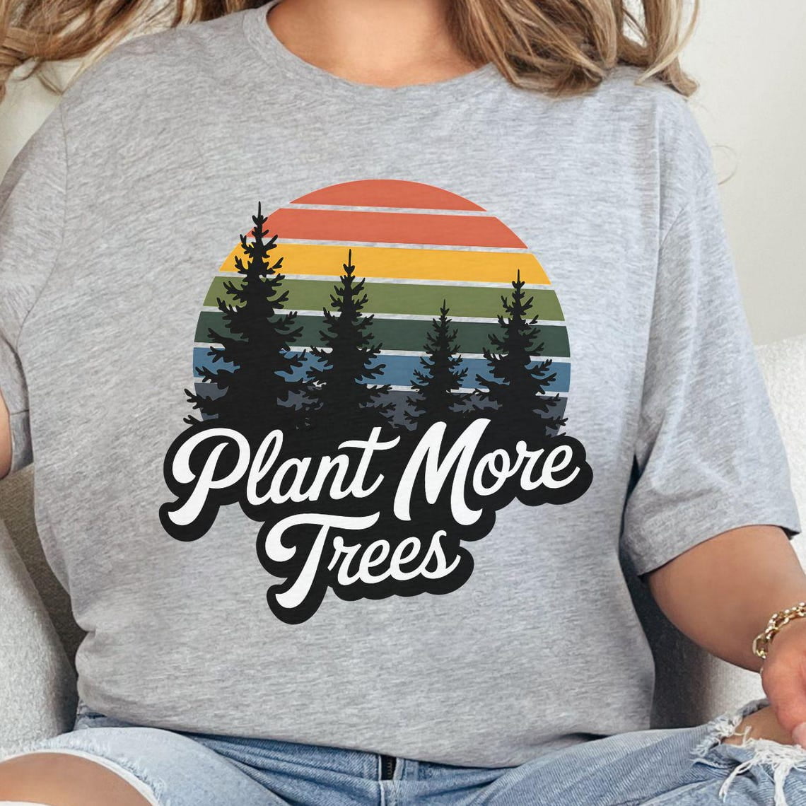 Gildan Plant More Trees Graphic Shirt With Eco Message For Gardening ...