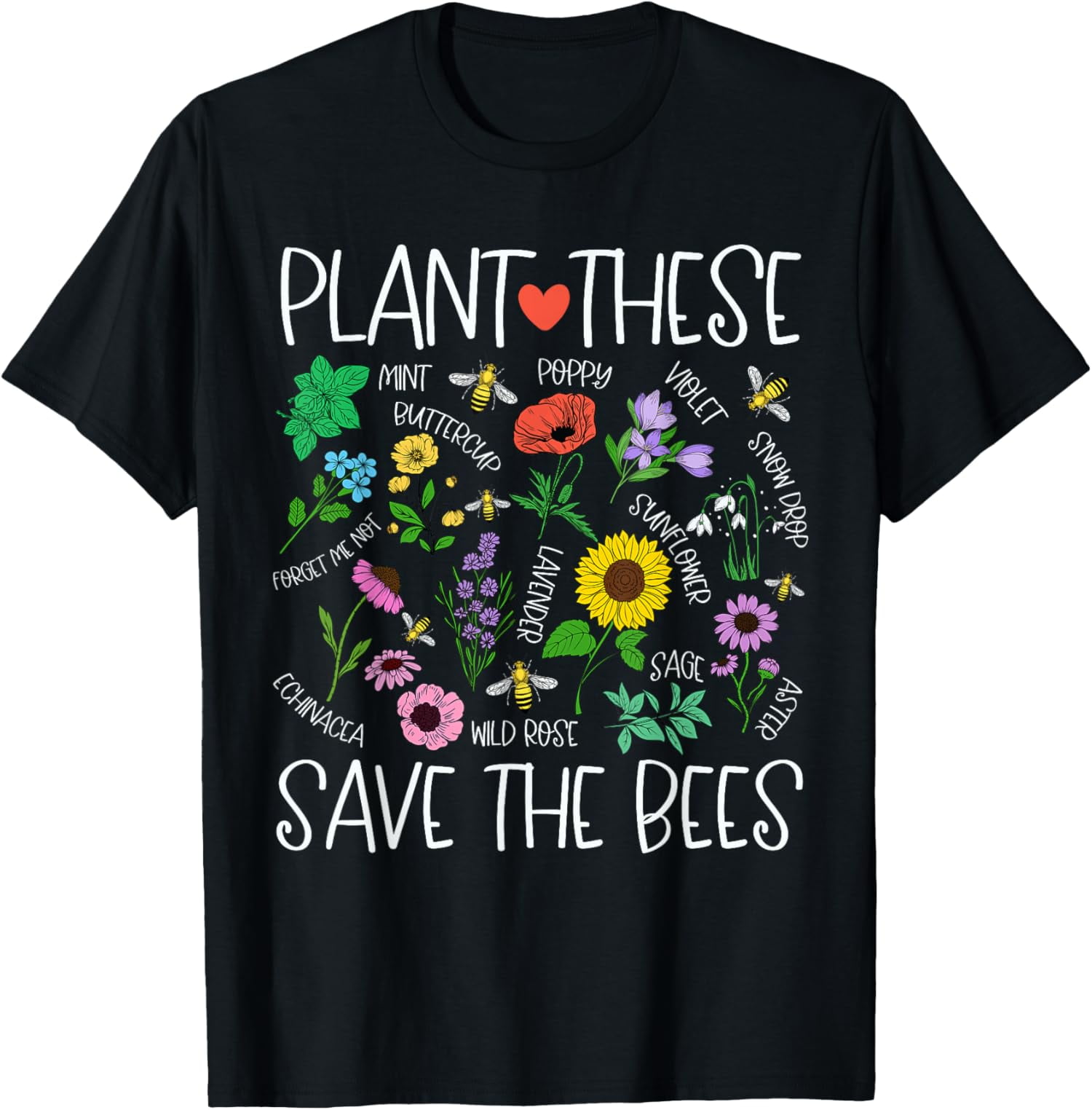 Gildan Plant These Save Bees Wildflower Earth Day Support Bee Lover T-shirt, Sweatshirt, Hoodie ...