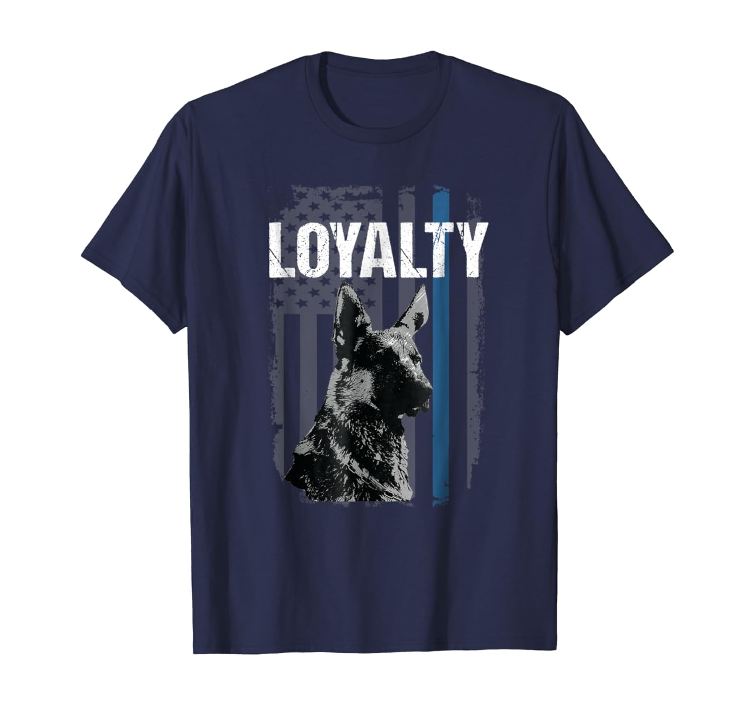 Gildan Police K9 Unit Dog Tshirt Loyalty Thin Blue Line Flag - Walmart.com