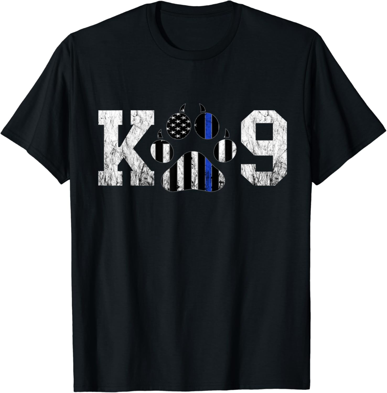 Gildan Police Officer Thin Blue Line K9 Dog Paw Police Dog Officer T ...