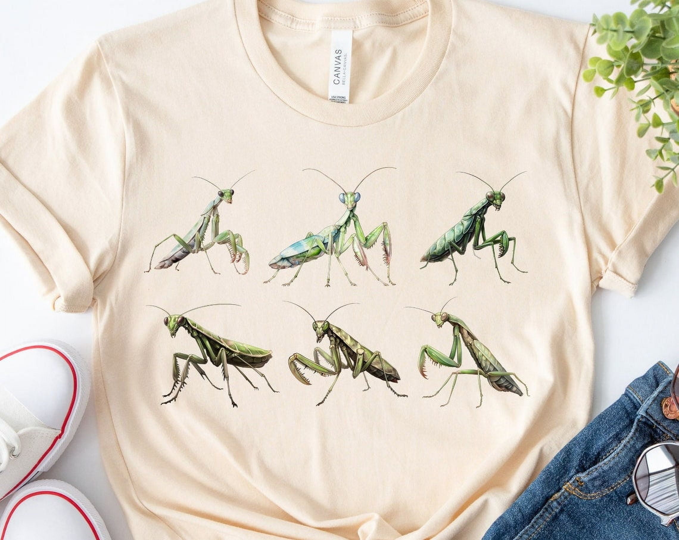 Gildan Praying Mantis Insect Shirt With Botanical Art, Nature Graphic ...