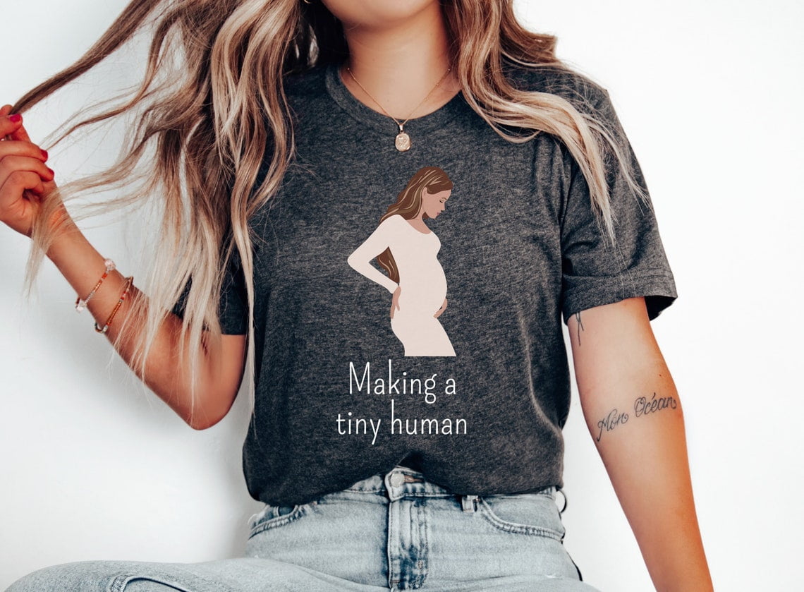 Gildan Pregnancy Loading Tee, Humorous Graphic Shirt for Expecting Moms ...