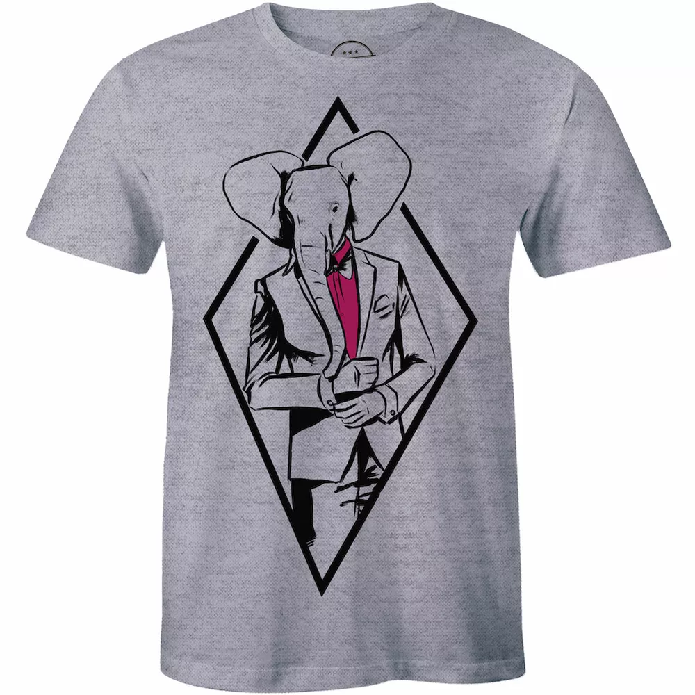 Gildan Professional Elephant In Suit Printed Men T-shirt Formal Funny ...