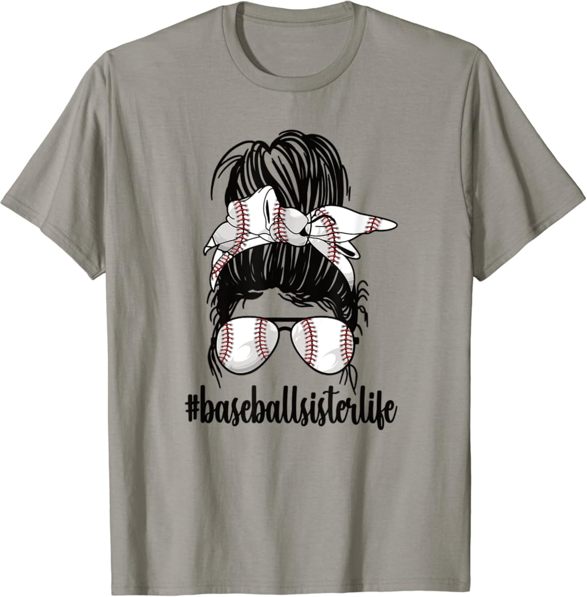 Gildan Proud Baseball Sister Of A Baseball Player Sis T-Shirt Gift for ...