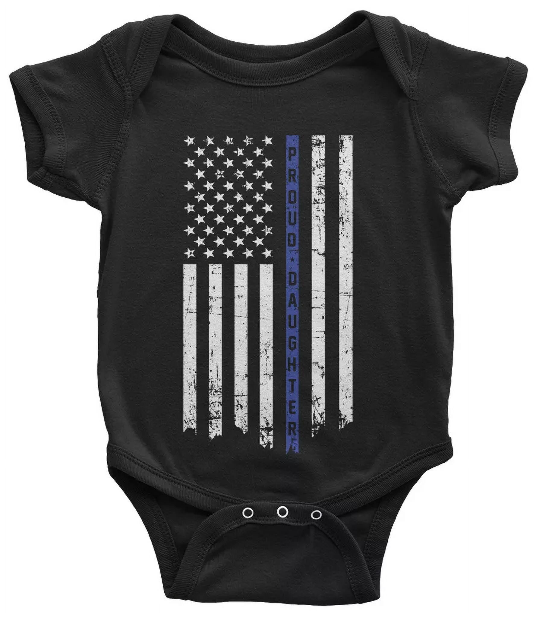 Gildan Proud Daughter Thin Blue Line Infant Bodysuit American Police ...