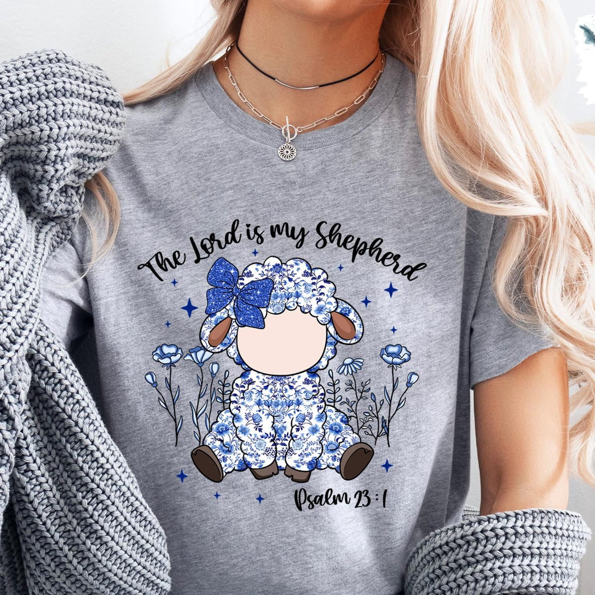 Gildan Psalm 23 The Lord Is My Shepherd Shirt, Christian Tee With Sheep ...