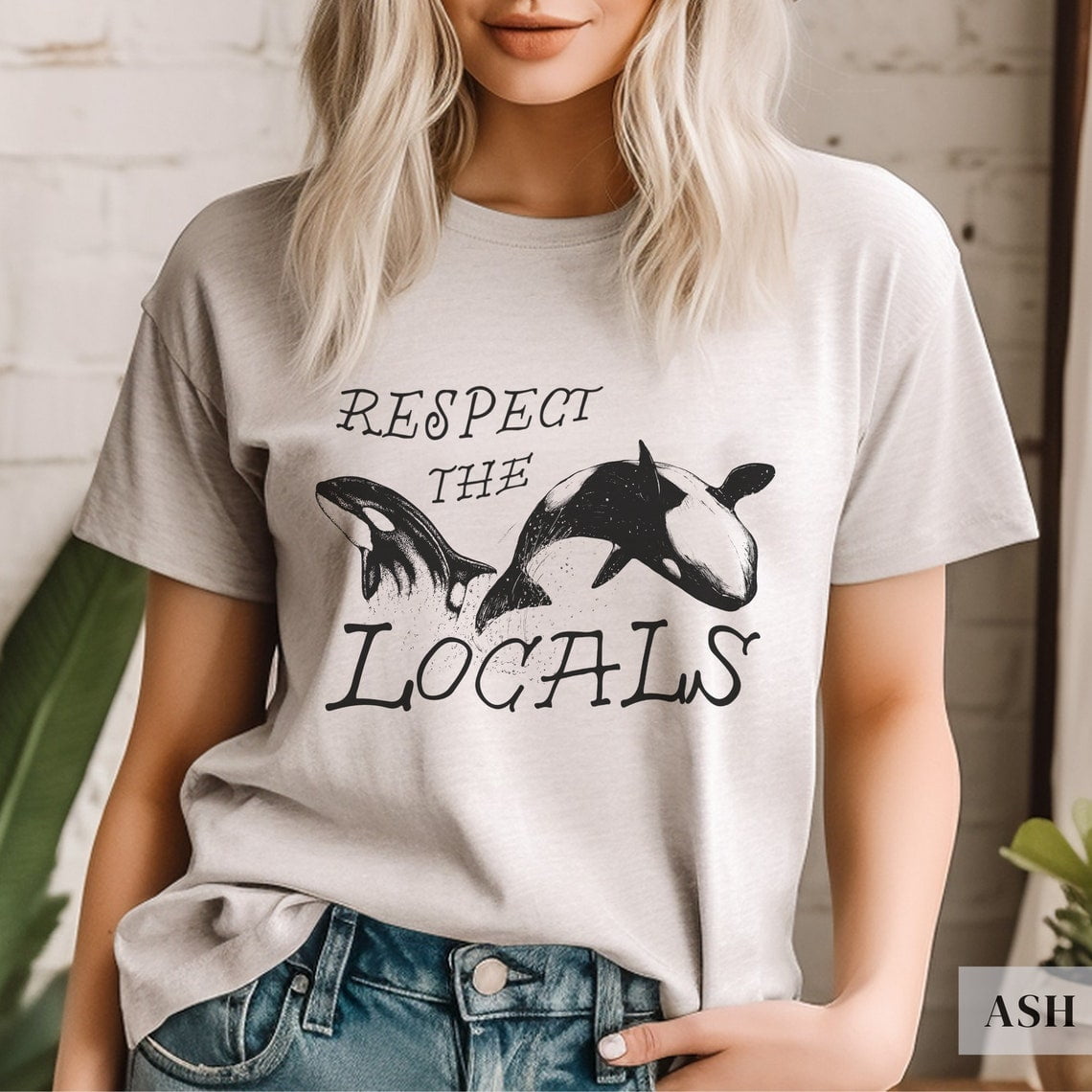 Gildan Respect The Locals Tee With Killer Whale Graphic, Ocean And ...