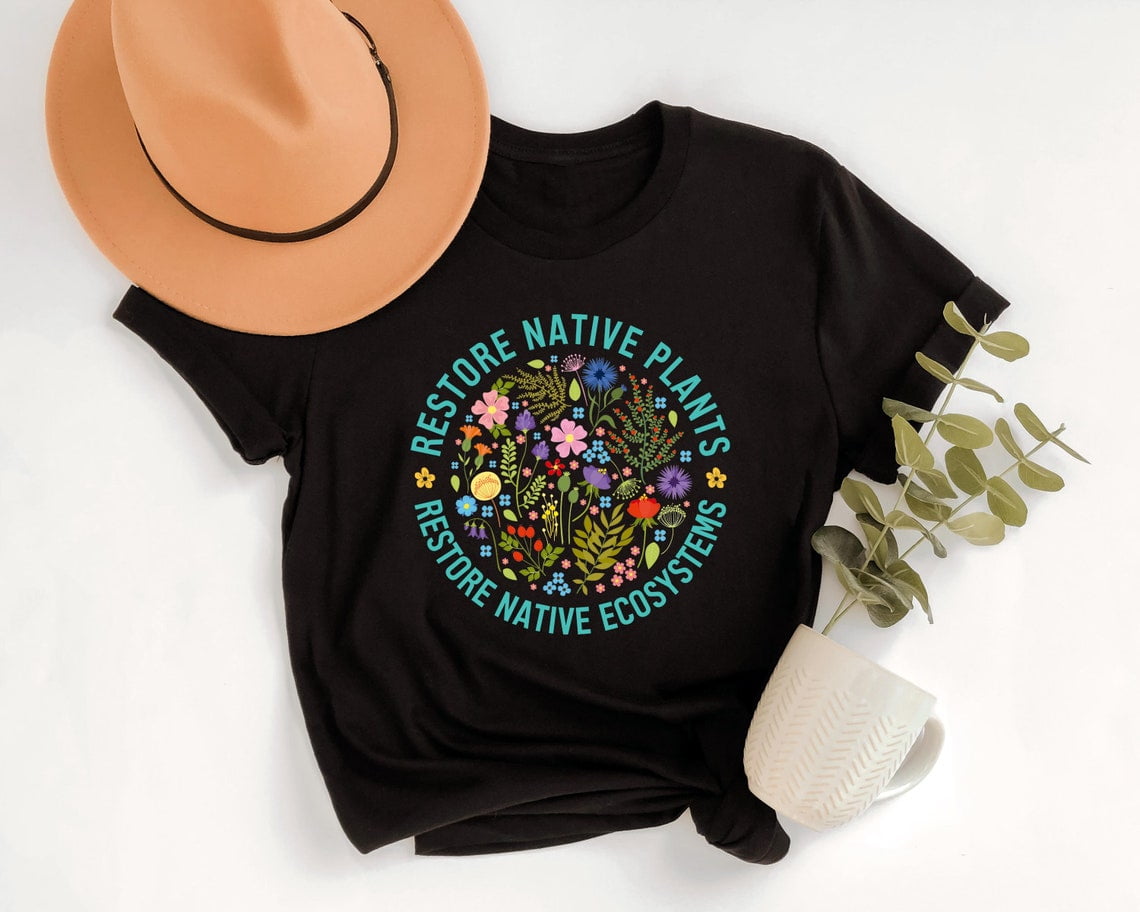 Gildan Restore Native Plants Tee, Environmental Awareness Graphic ...
