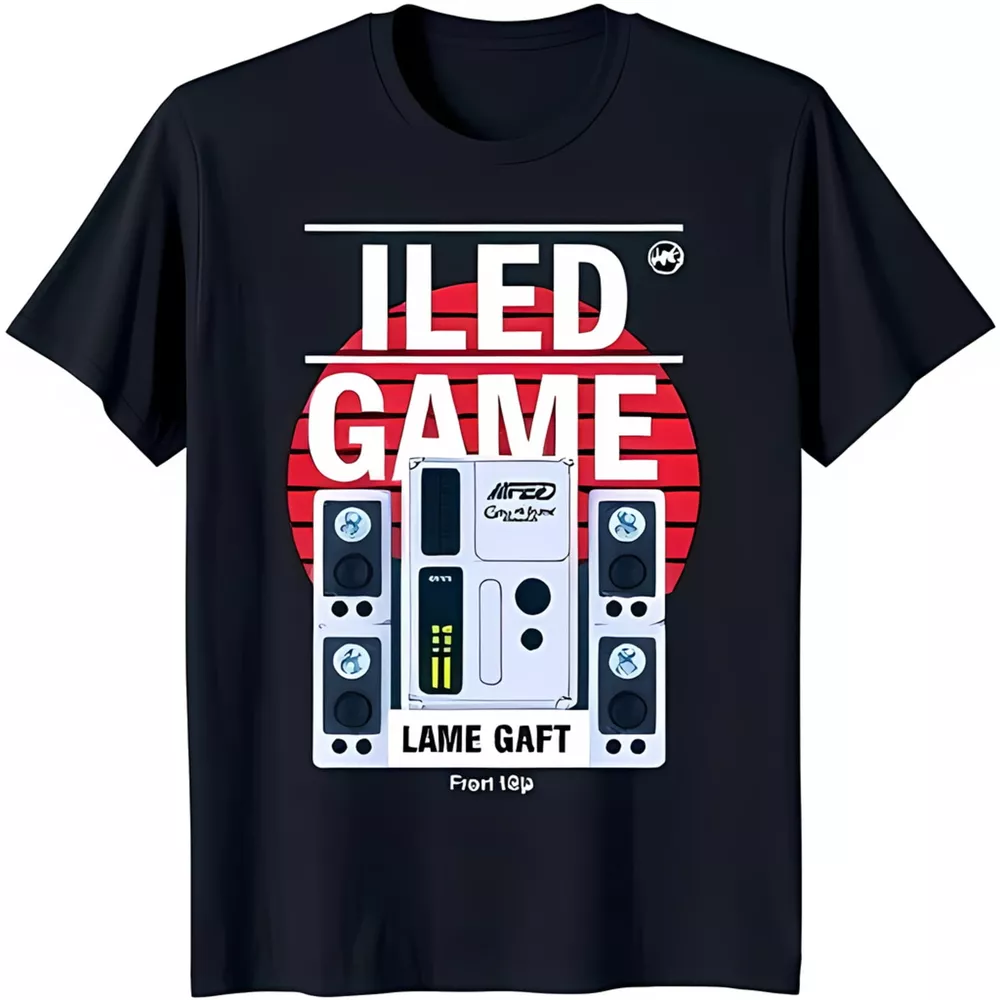Gildan Retro Black T-Shirt with 'ILED GAME' Graphic & Vintage Console Design - Walmart.com