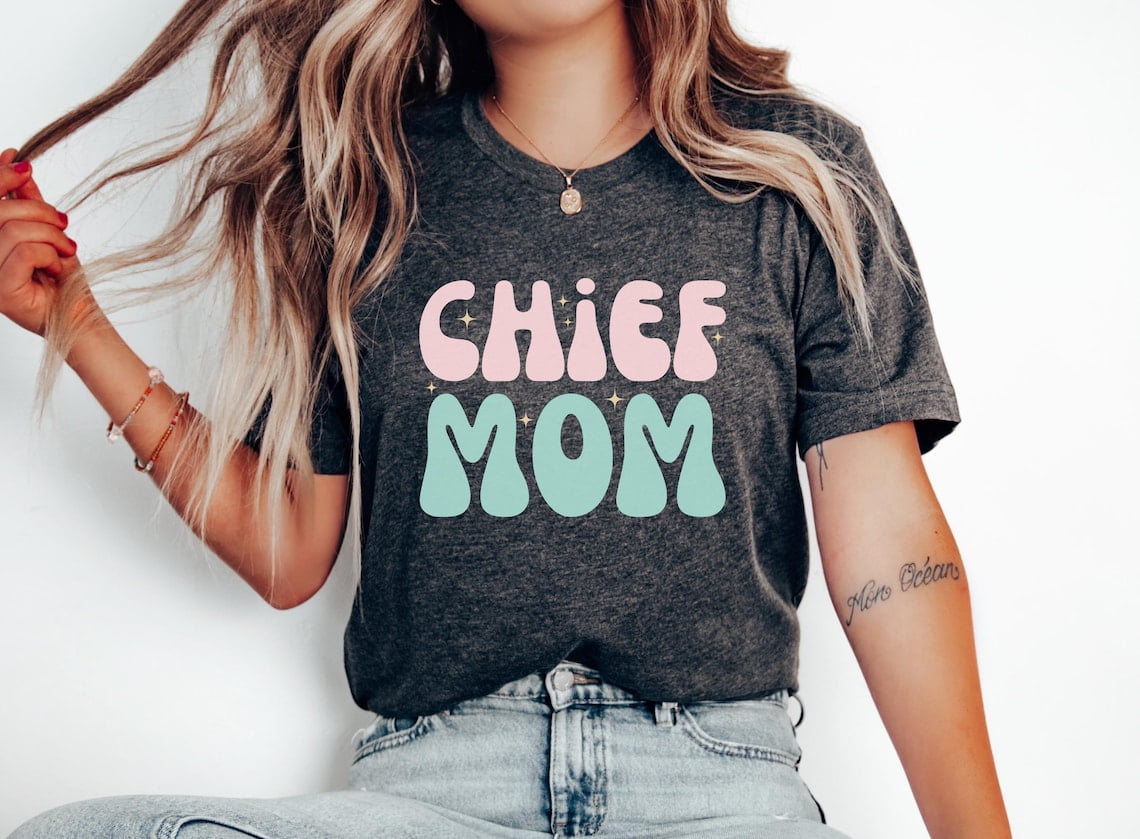 Gildan Retro Chief Mom Tee, Empowered Mother Quote Shirt With Groovy ...