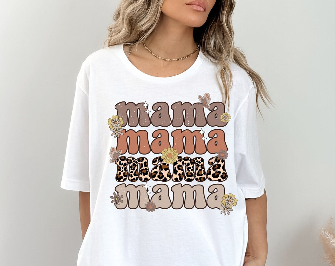Gildan Retro Floral Mama Shirt, Aesthetic Vintage-Inspired Mom Life Tee ...