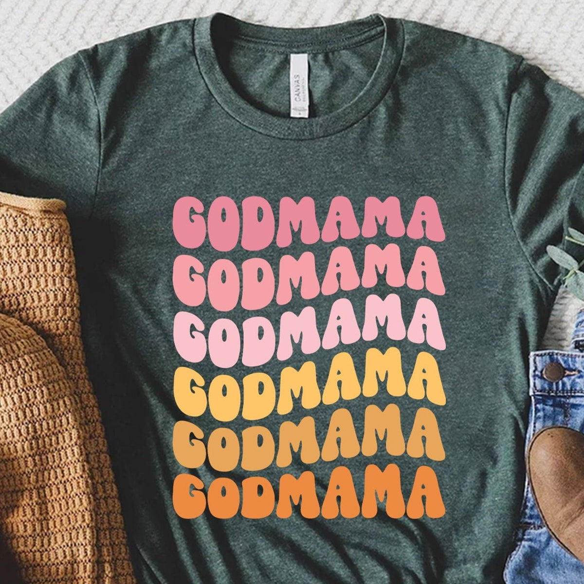 Gildan Retro Godmother Shirt for Mother's Day, Cute Godmama Gift for ...