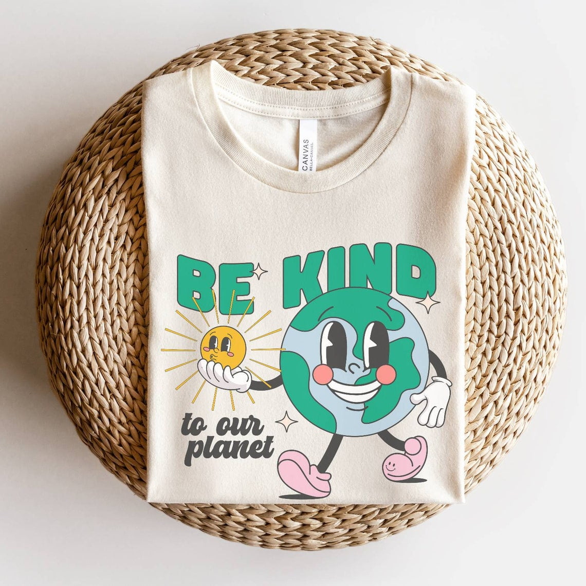 Gildan Retro Teacher Earth Shirt With Be Kind Message, Environmental ...