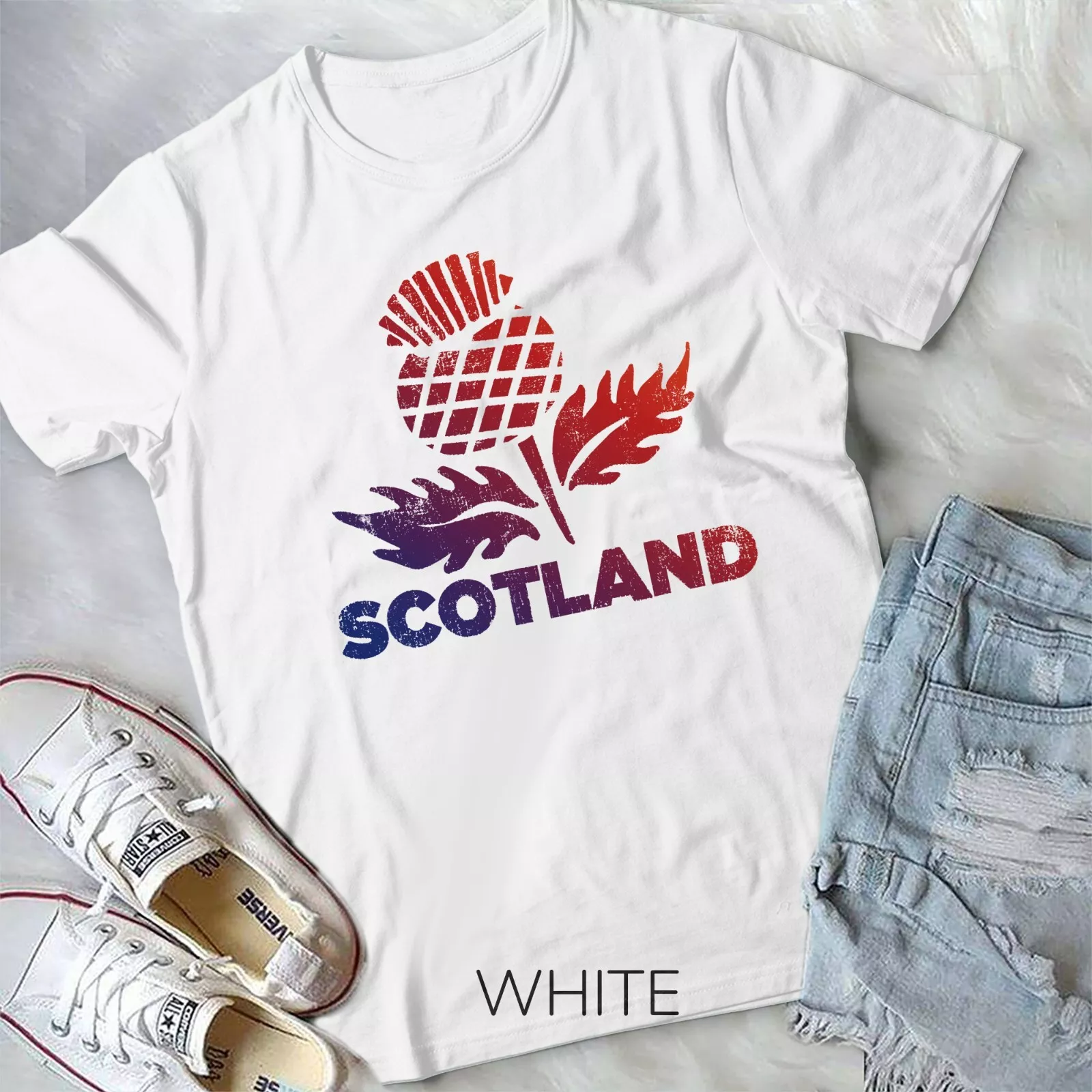 Gildan Retro Thistle Scottish Rugby - Scotland Rugby Football Top ...