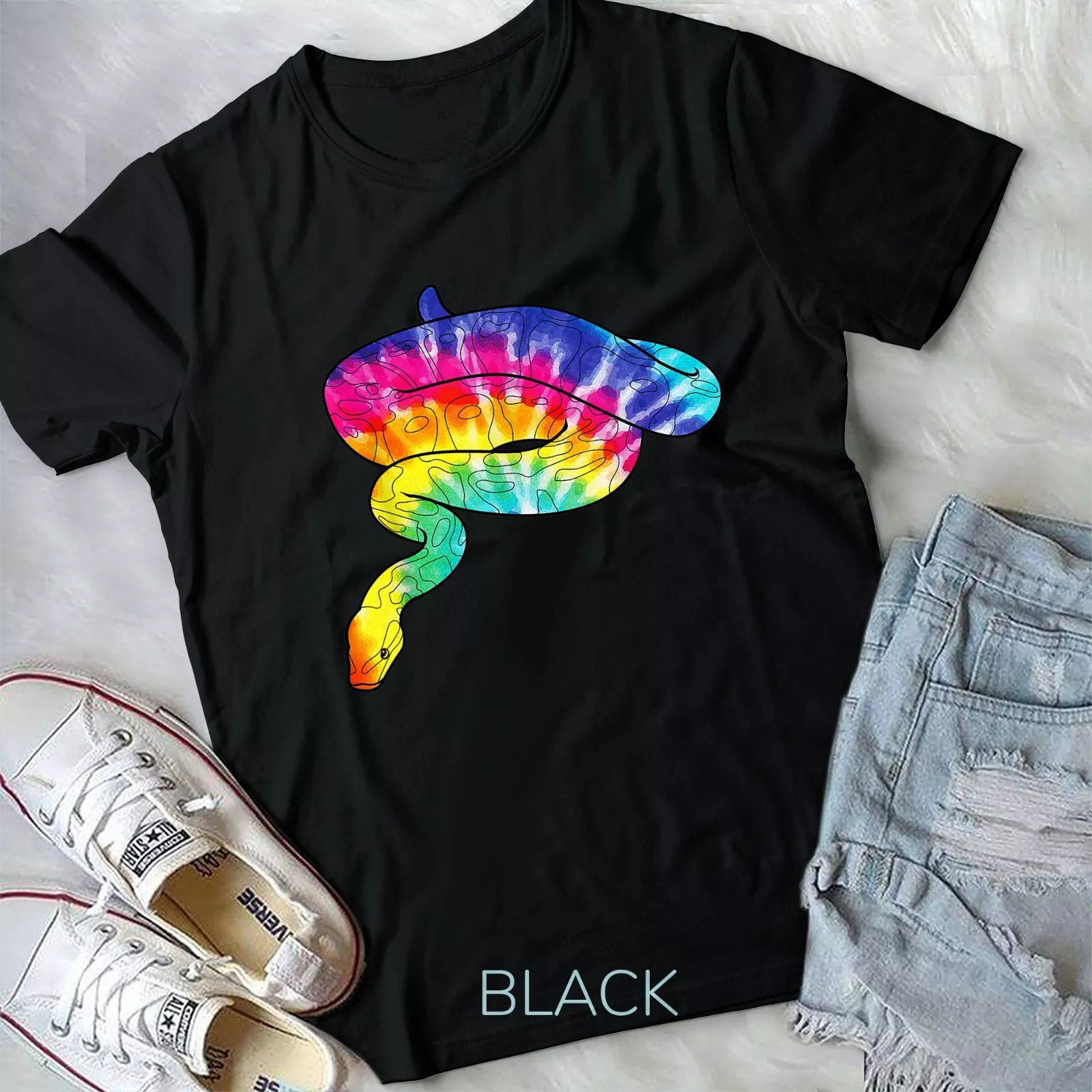 Gildan Retro Vintage Tie Dye Cobra Boa Snake Ball Python Reptile Unisex ...