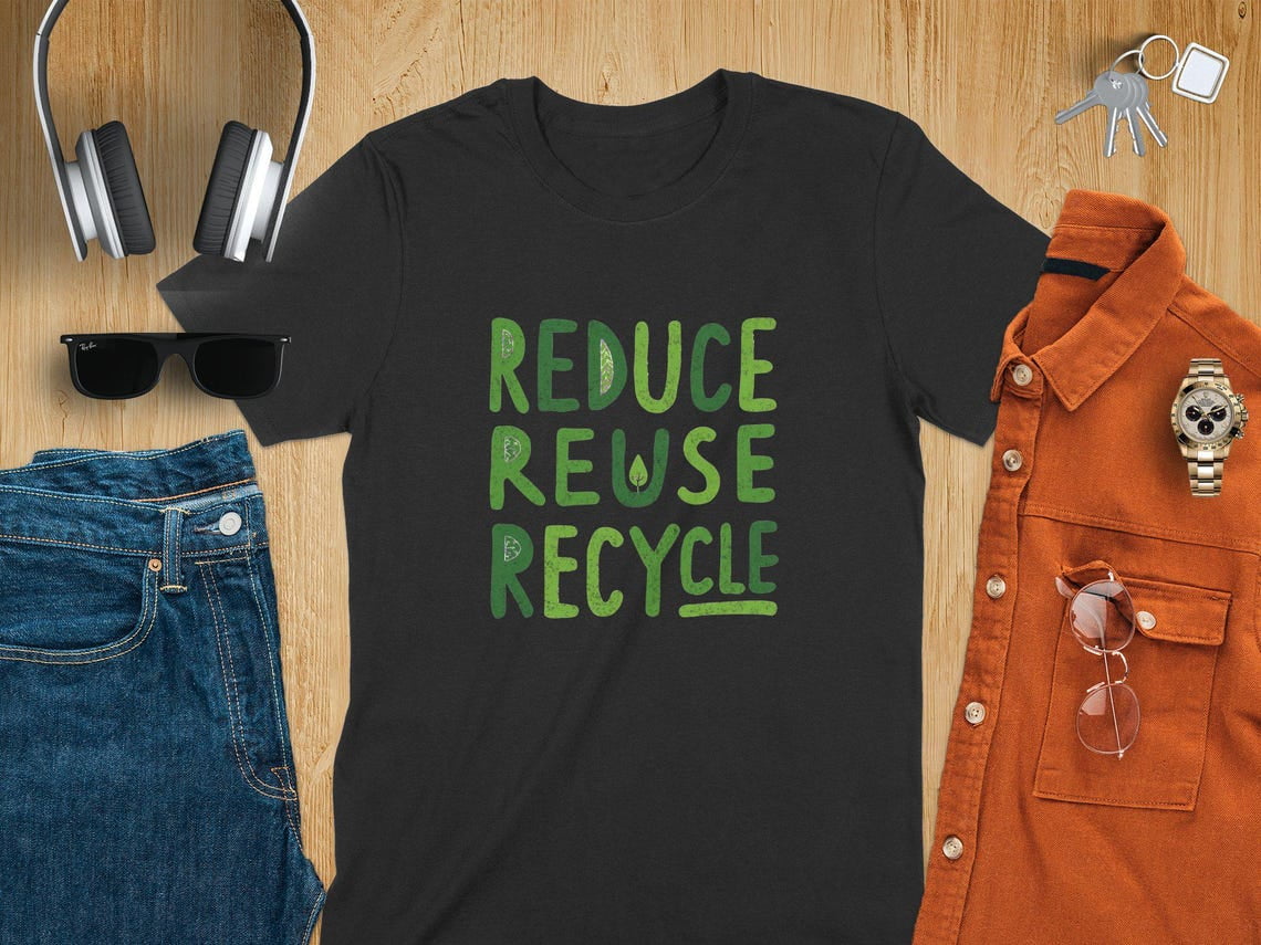 Gildan Reuse Recycle Reduce Shirt With Sustainability Message, Environmental Graphic Tee For Eco ...