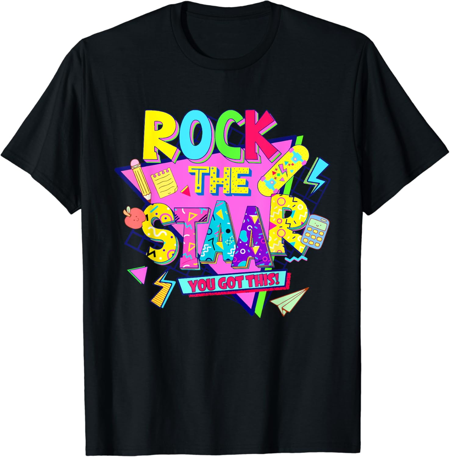 Gildan Rock The Staar Test Testing Day Retro Groovy Teacher Stars T ...