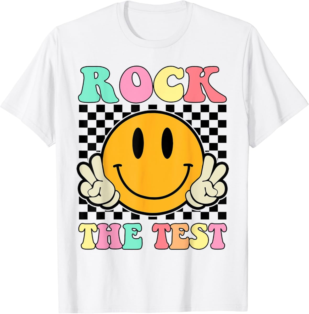 Gildan Rock The Test Hippie Smile Face Testing Day Teacher Student T ...