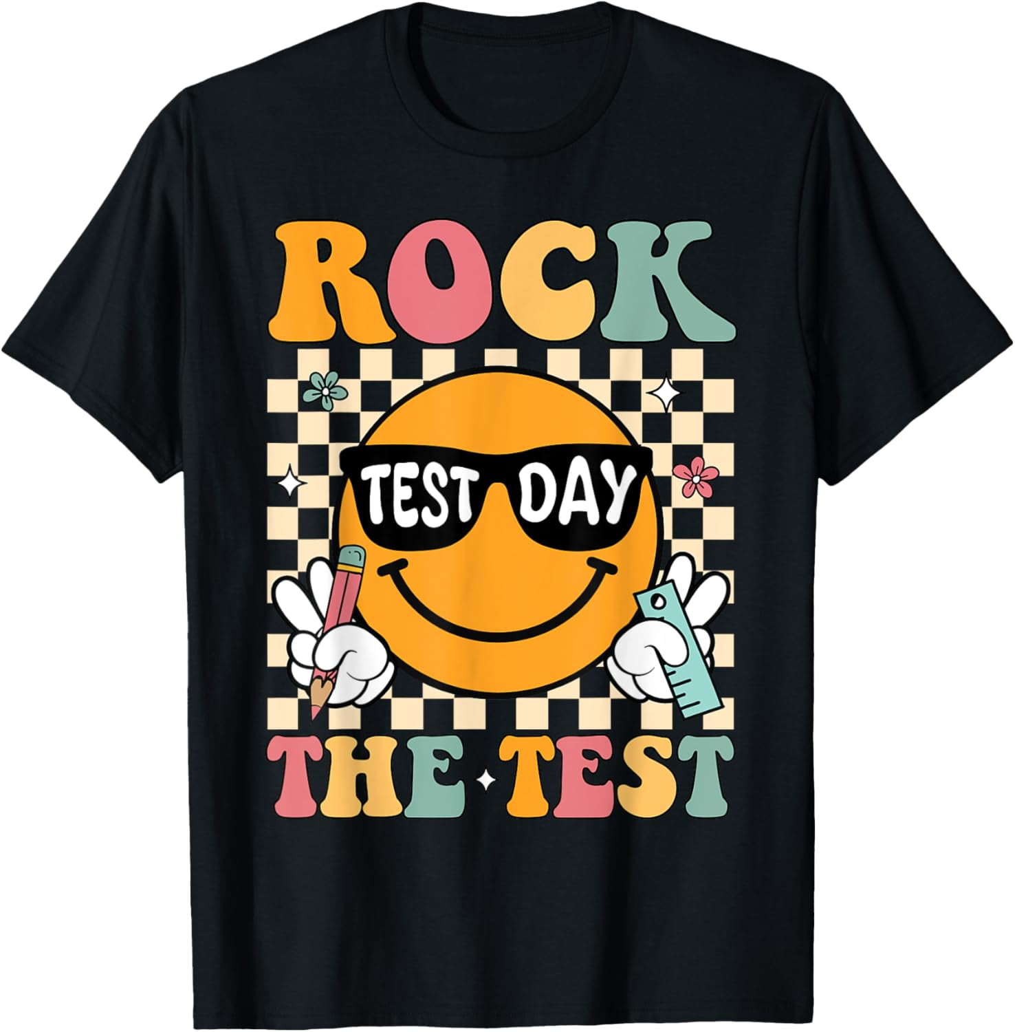 Gildan Rock The Test Testing Day Retro Motivational Teacher Student T ...
