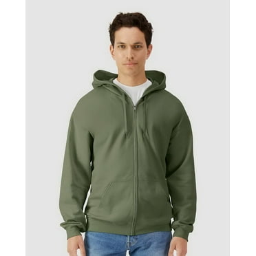 Gildan Men's Long Sleeve Full-Zip Hooded Sweatshirt. 18600 - Walmart.com