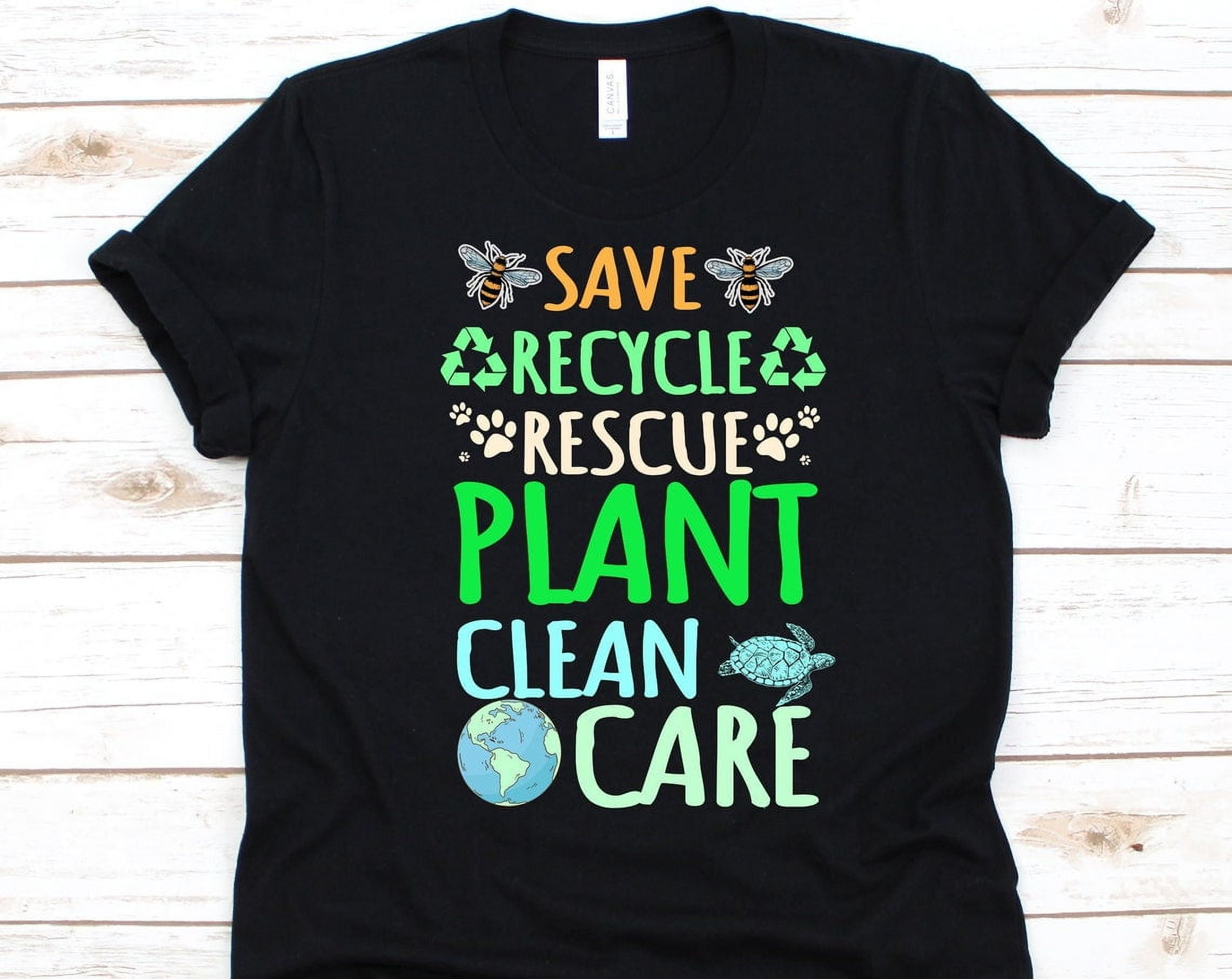 Gildan Save Recycle Rescue Shirt With Eco-Conscious Graphic And Green ...
