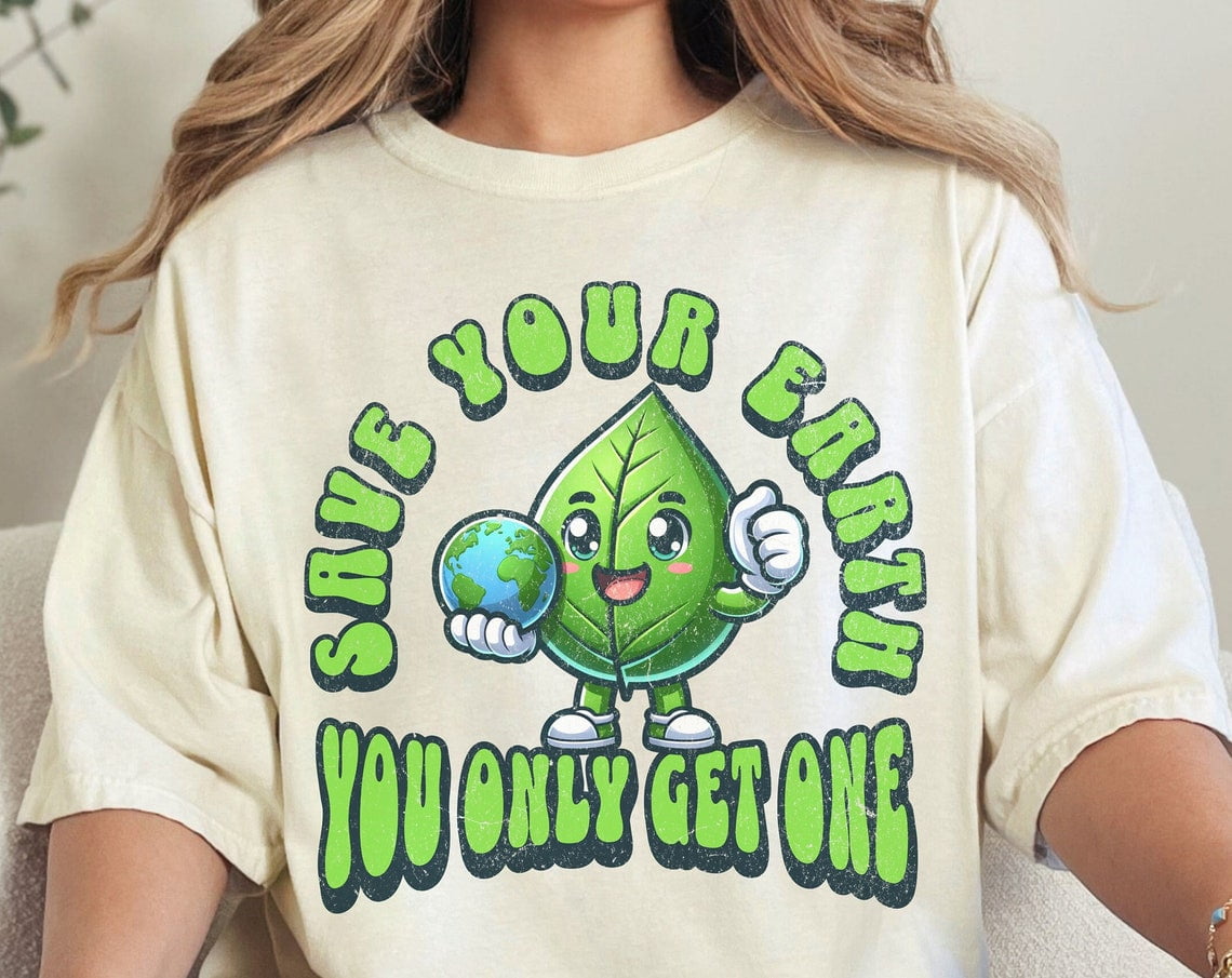 Gildan Save The Earth Retro Style Shirt With One Planet Message ...