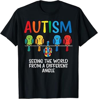 Gildan Seeing World From Different Angle Autism Awareness Owl T-Shirt ...